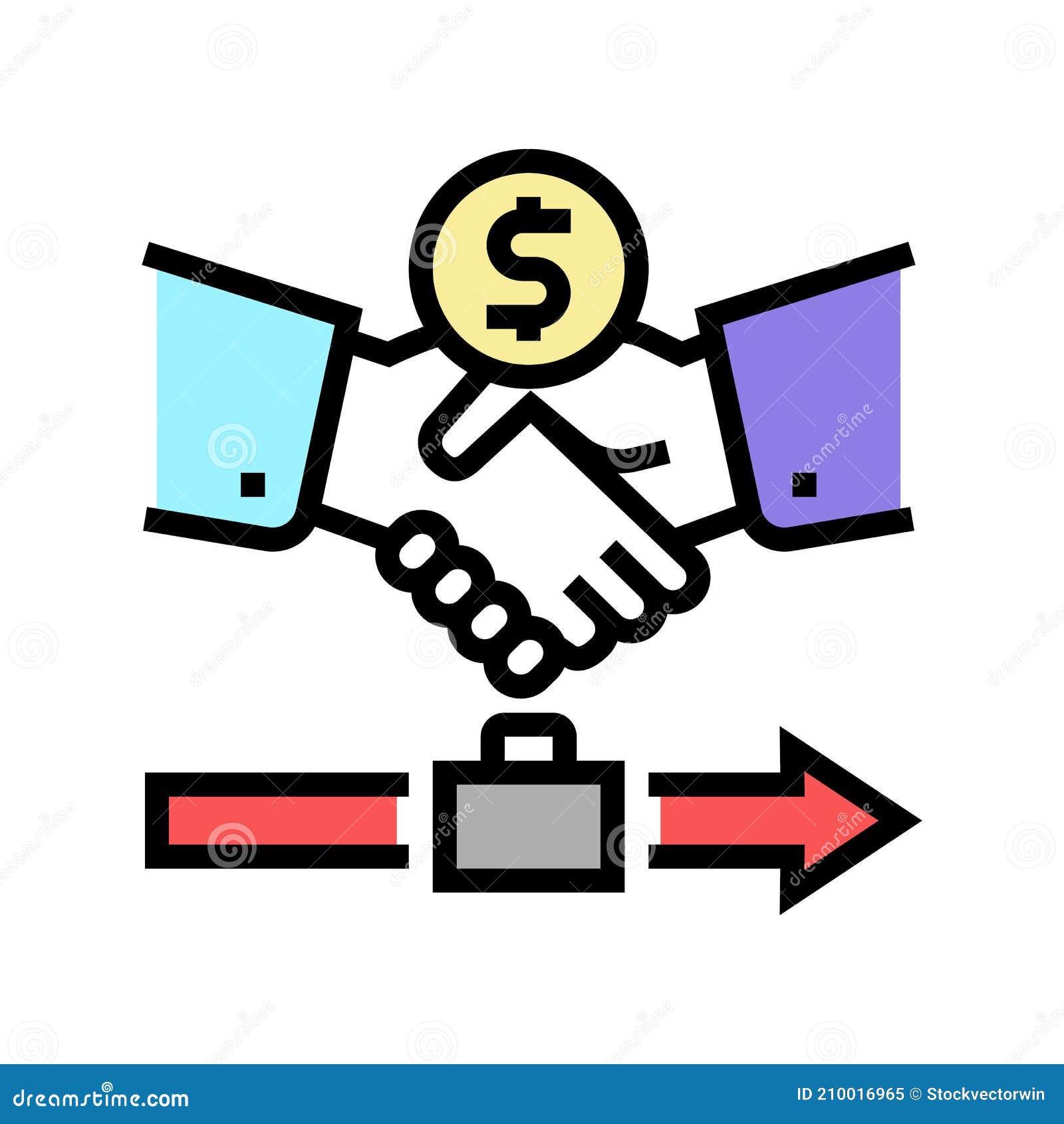 Severance Pay Allowance Color Icon Vector Illustration Stock Vector ...