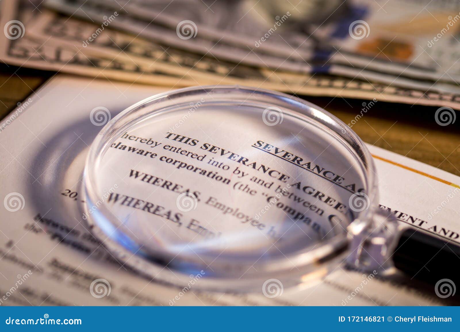 Severance Pay Concept with Agreement Document on Wooden Board Editorial ...