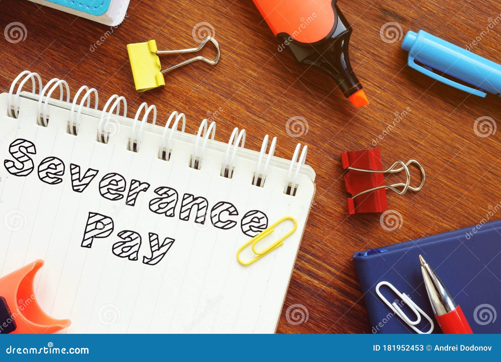 Severance Pay is Shown on the Conceptual Business Photo Stock Image ...