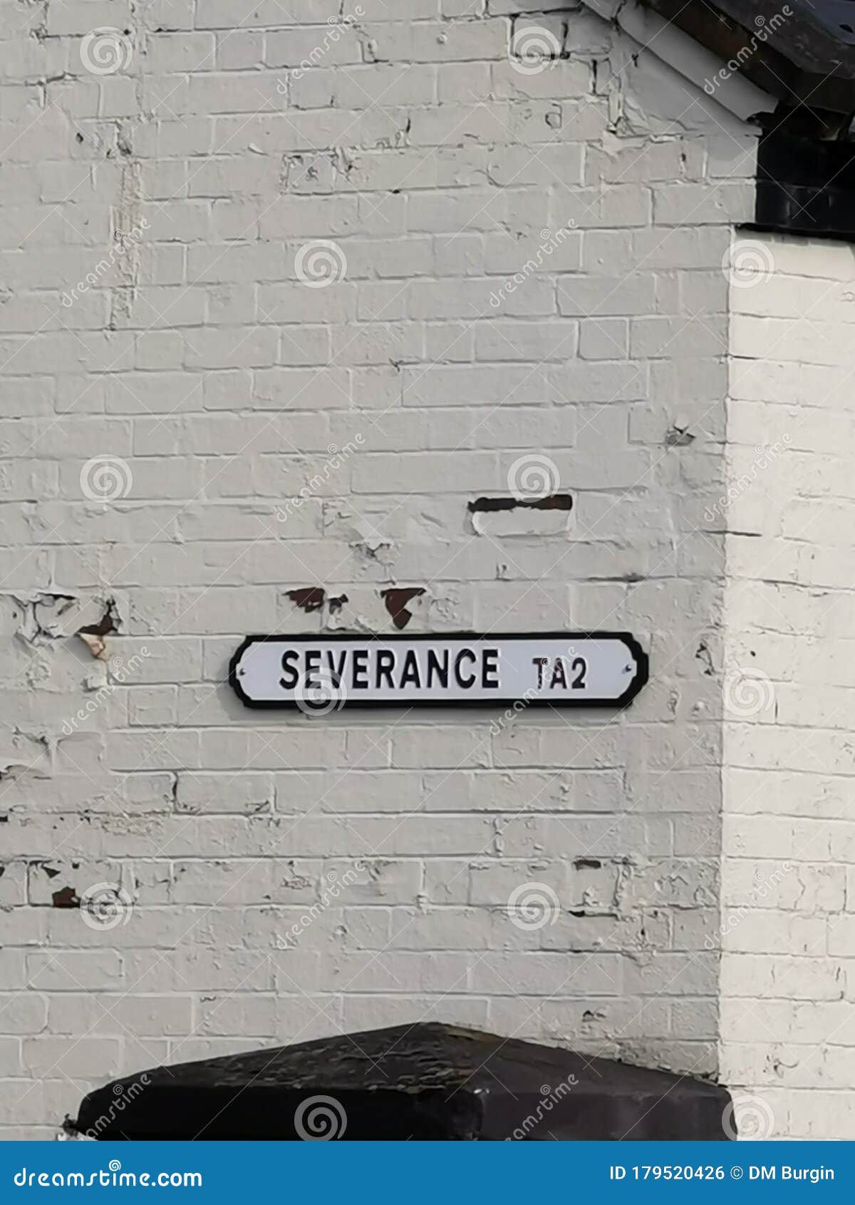 Severance Street Sign on Old Building Stock Photo - Image of building ...