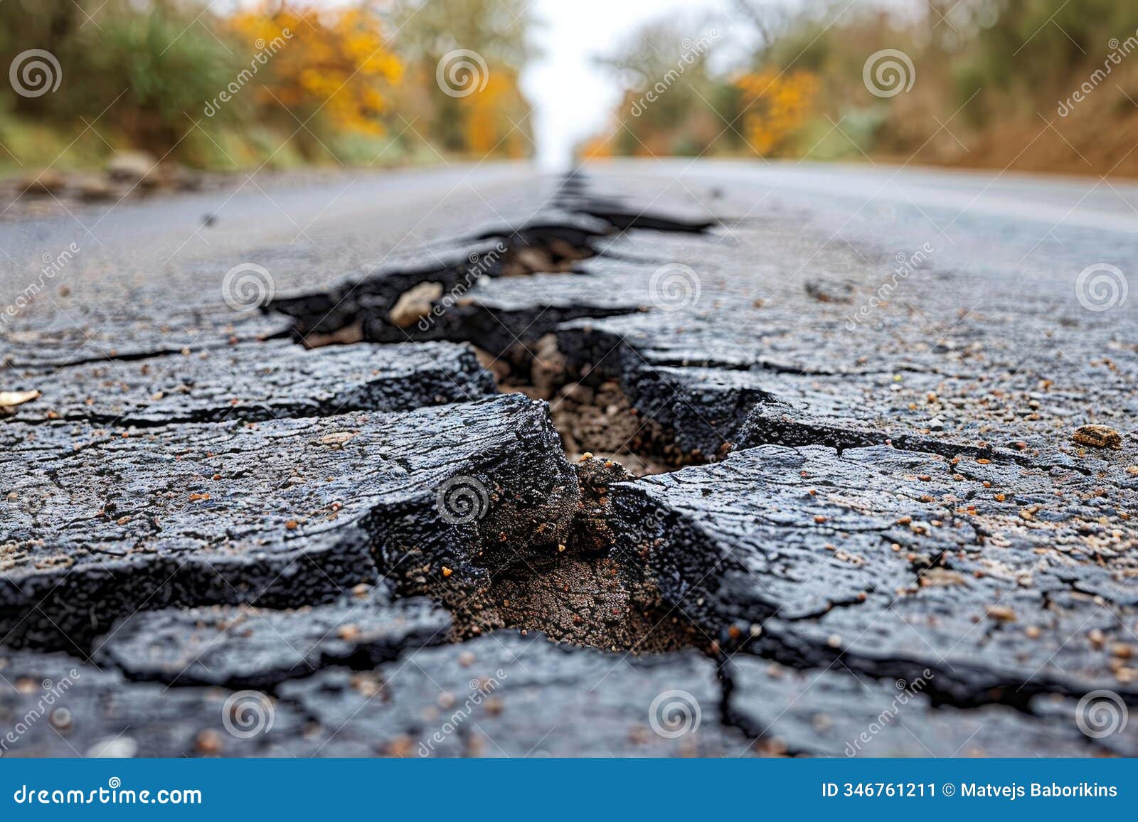 Severe Asphalt Cracks and Road Surface Damage Caused by Earthquake ...