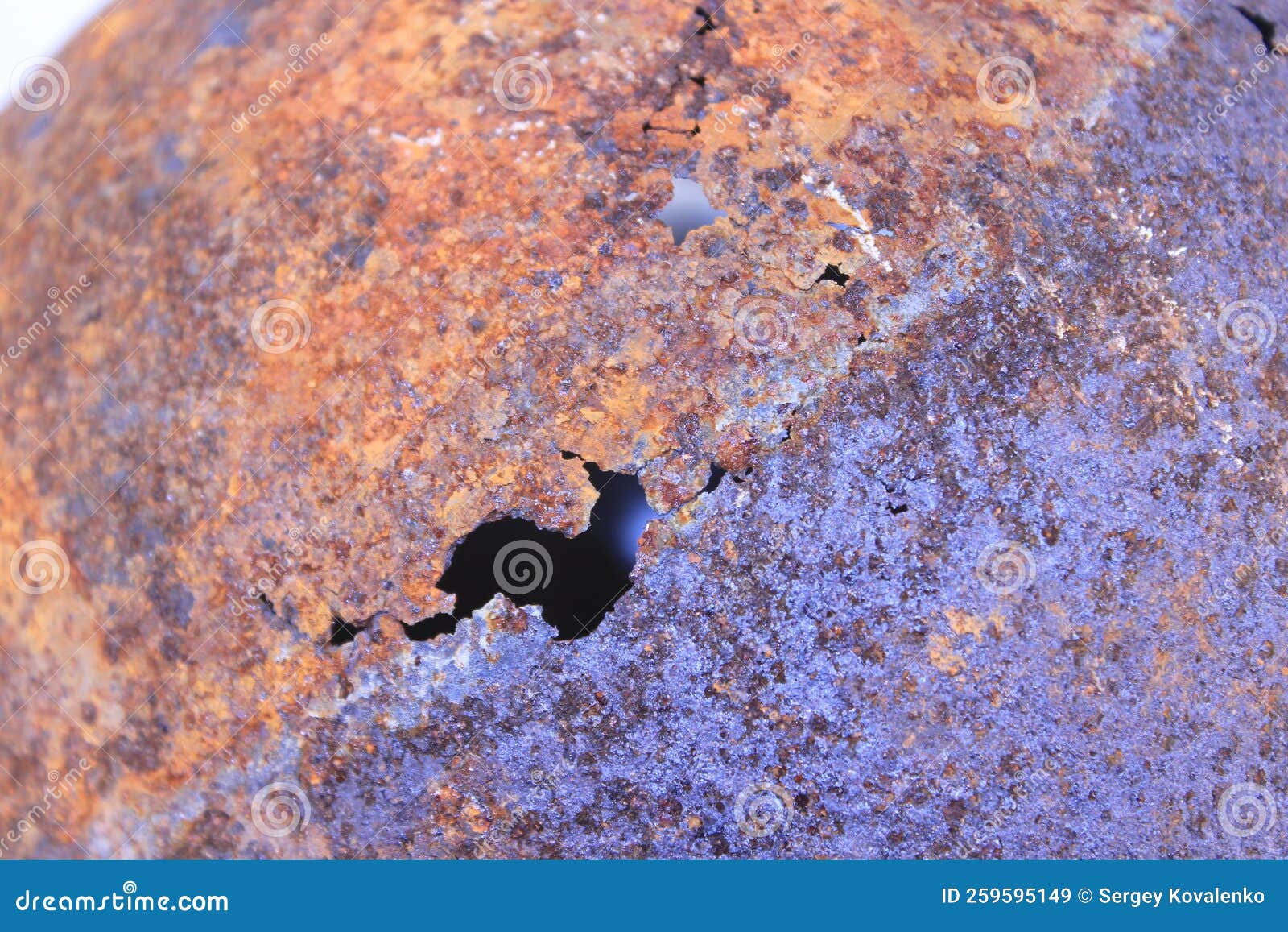 An Old Metal Object. Macro. Stock Image - Image of macro, holes: 259595149