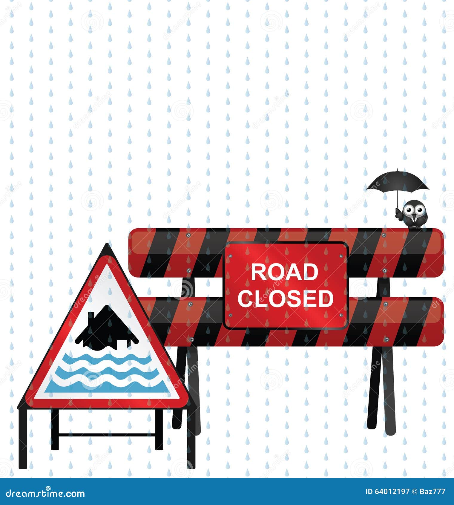 Severe Flood Warning stock illustration. Illustration of danger - 64012197