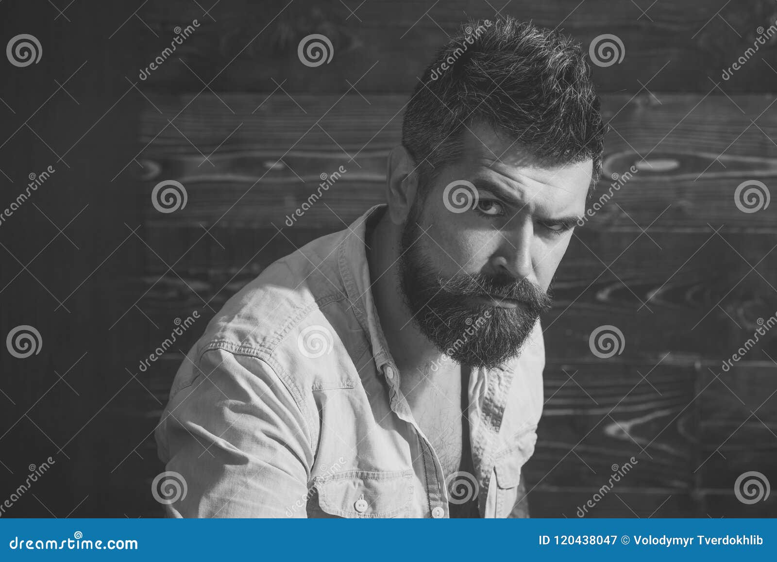 Severe Man. Bearded Man with a Very Interesting Look. Stock Image ...