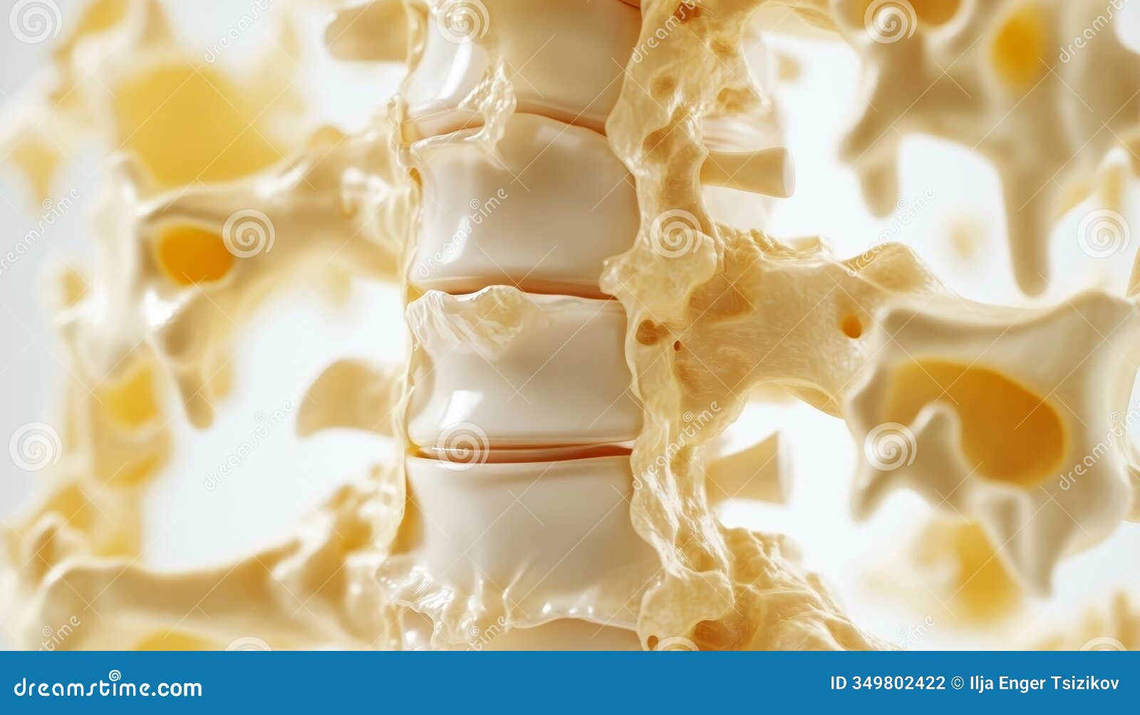 Severe Spinal Disc Degeneration In 3D Rendered Model, Showing Damaged ...