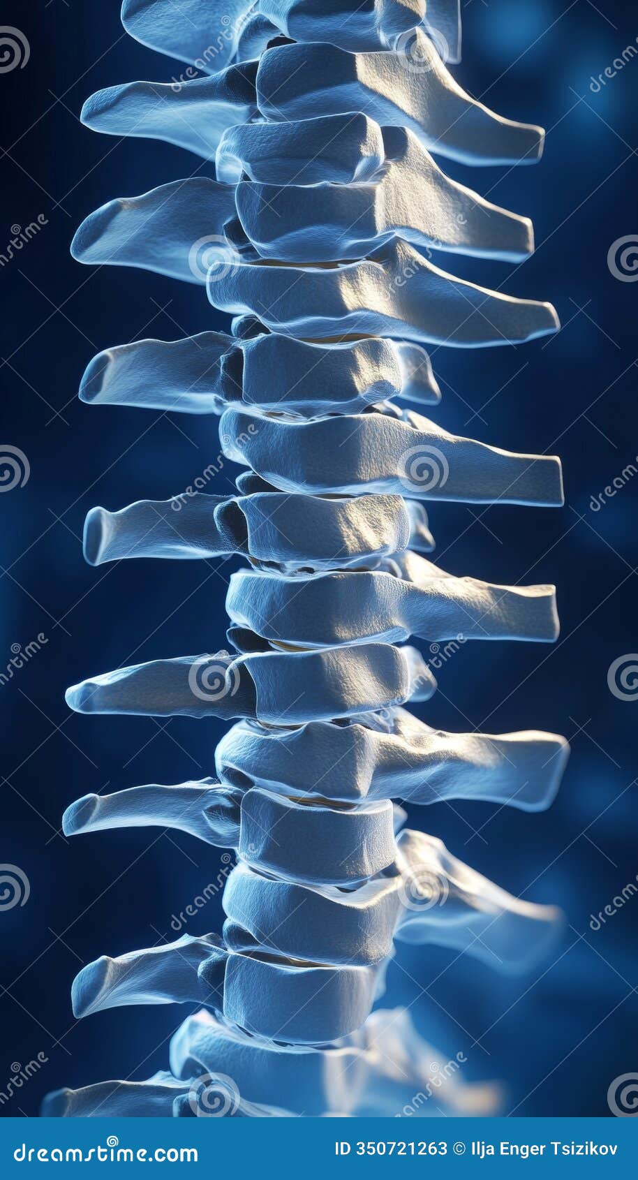 Severe Spinal Disc Degeneration In 3D Rendered Model, Showing Damaged ...