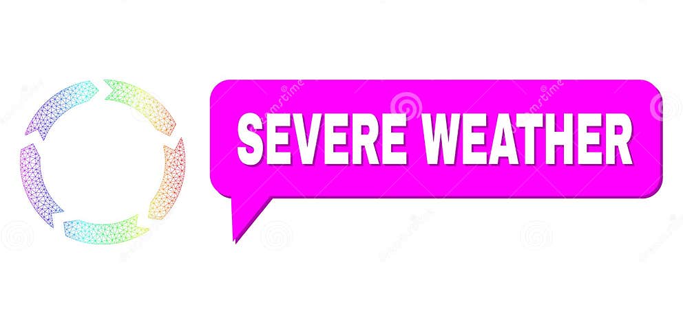 Spectrum Net Gradient Circulation Icon and Severe Weather Conversation Bubble with Shadow Stock ...