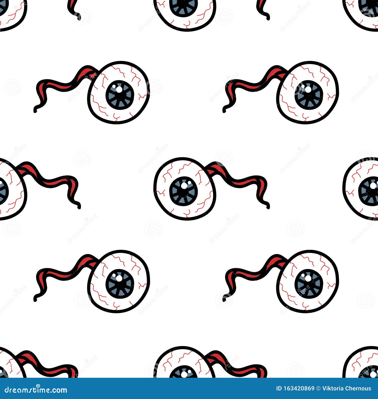 Severed Eye Seamless Doodle Pattern, Vector Illustration Stock ...