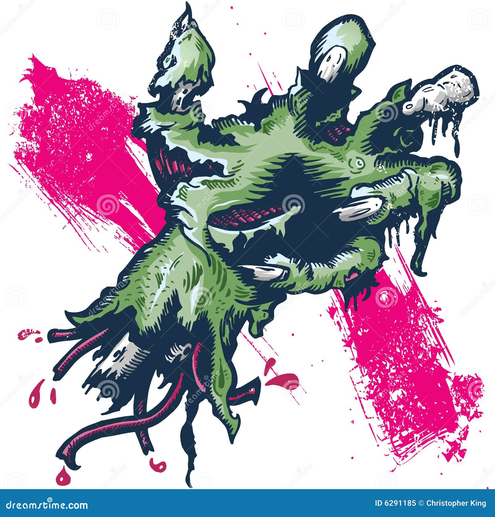 Severed Rotting Hand Halloween Illustration Stock Vector - Illustration ...