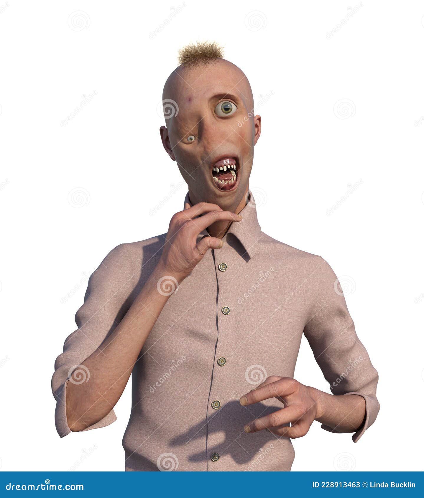 Severely Deformed Man on White Stock Illustration - Illustration of ...