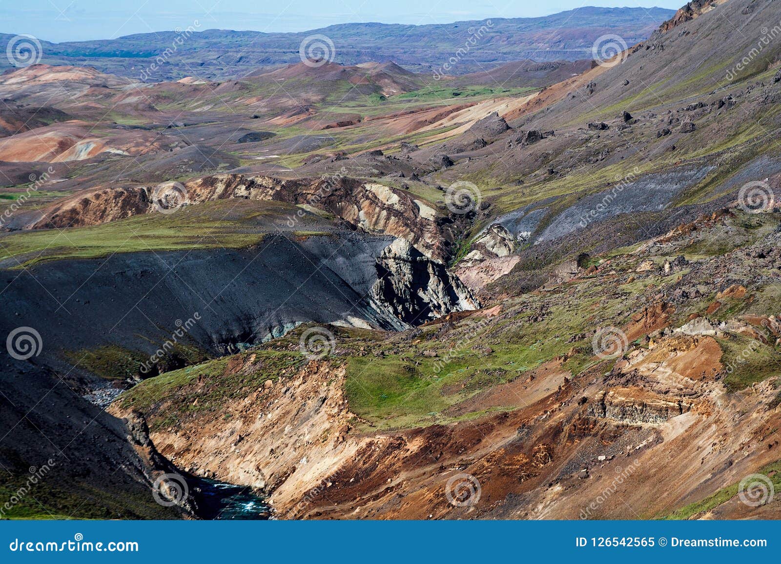 The Severely Rugged Terrain of a Volcanic Landscape Stock Image - Image ...