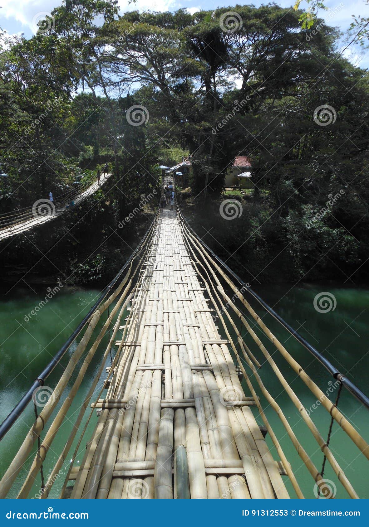 Sevilla Bamboo Bridge on Bohol. Philippines Editorial Stock Photo ...