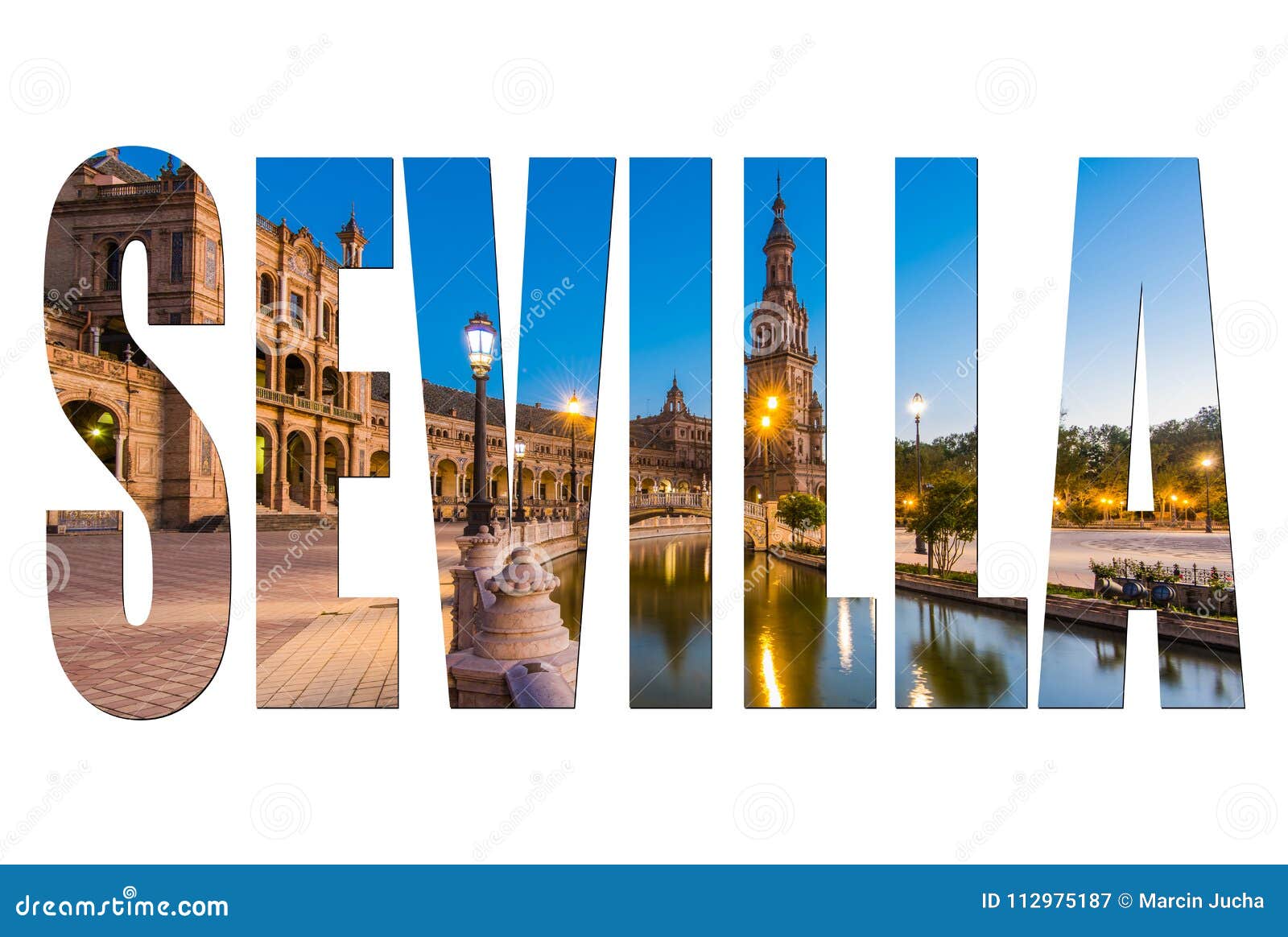 Sevilla Letters Isolated with Image Stock Image - Image of sign ...