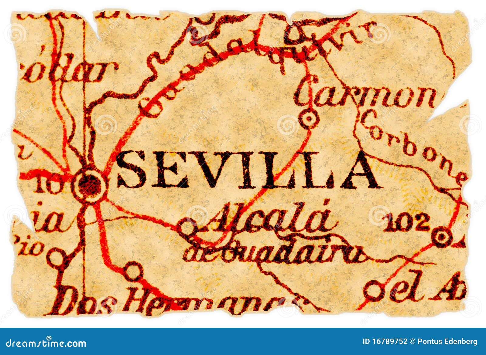 Sevilla old map stock photo. Image of geography, city - 16789752