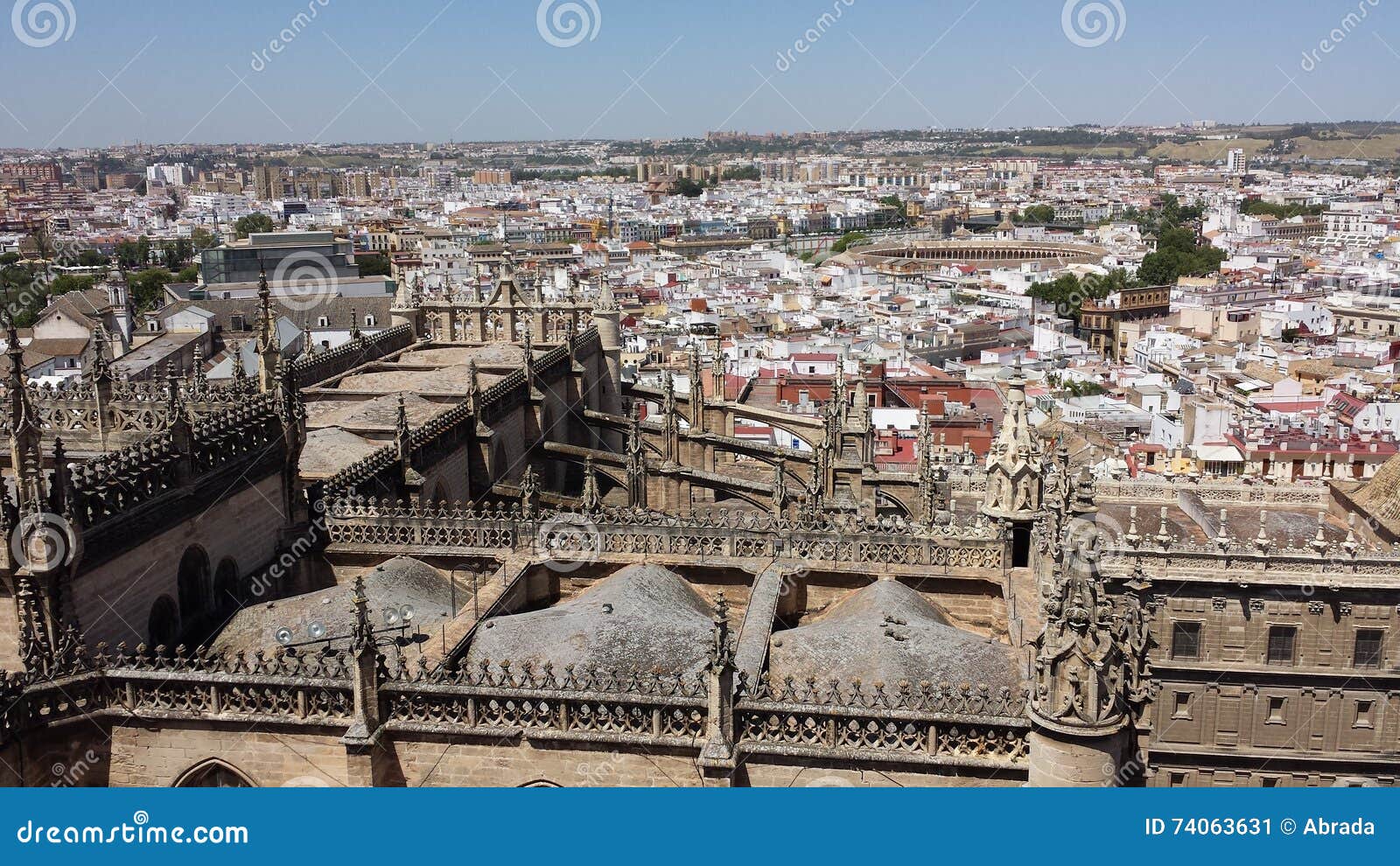 Seville from above, Spain stock image. Image of tourist - 74063631
