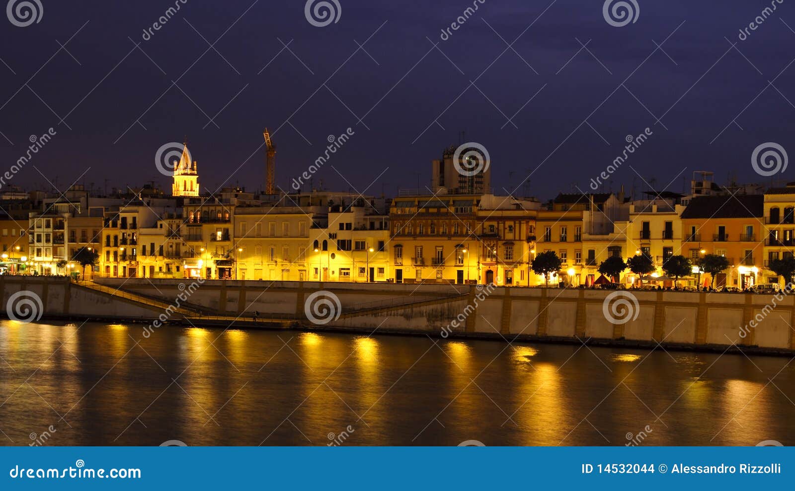 Seville by night stock photo. Image of yellow, light - 14532044