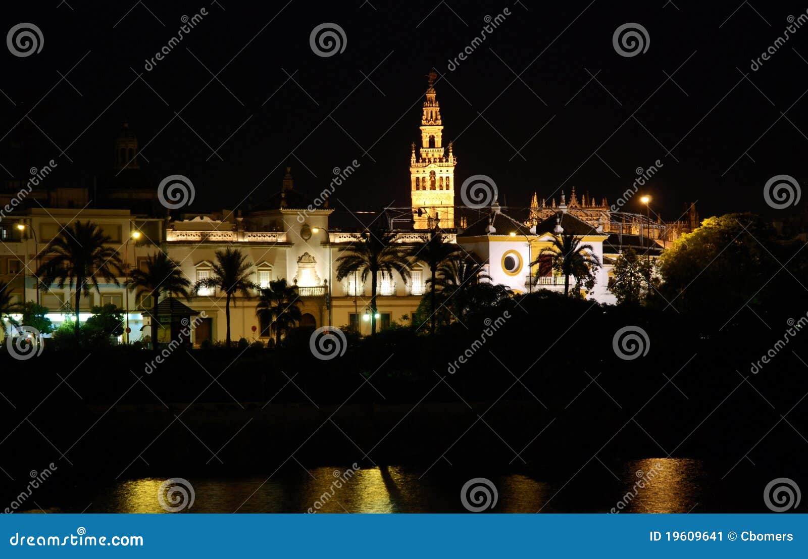 Seville by night stock image. Image of night, travel - 19609641
