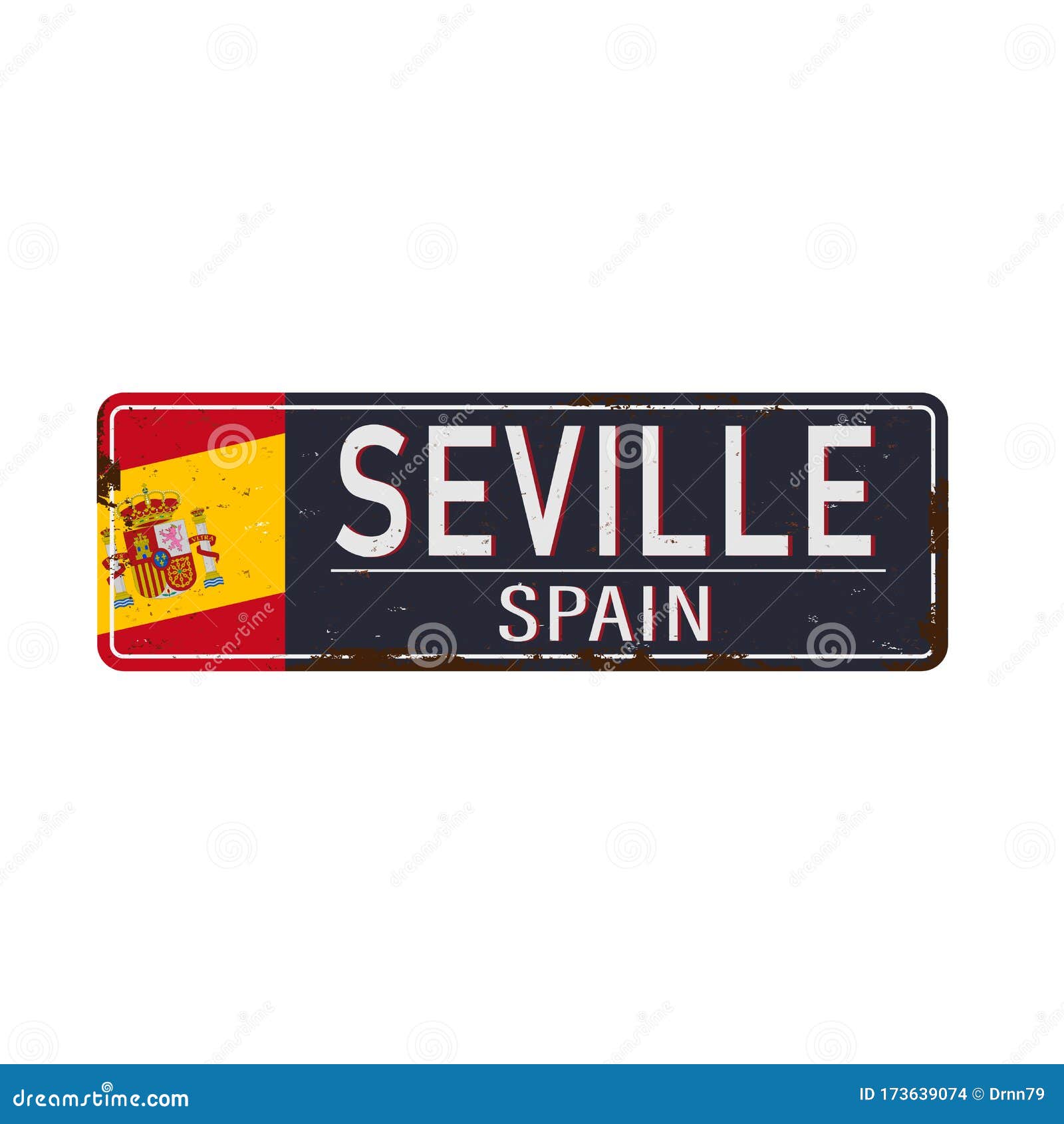 Seville , Spain , Road Sign Vector Illustration, Road Table Stock ...