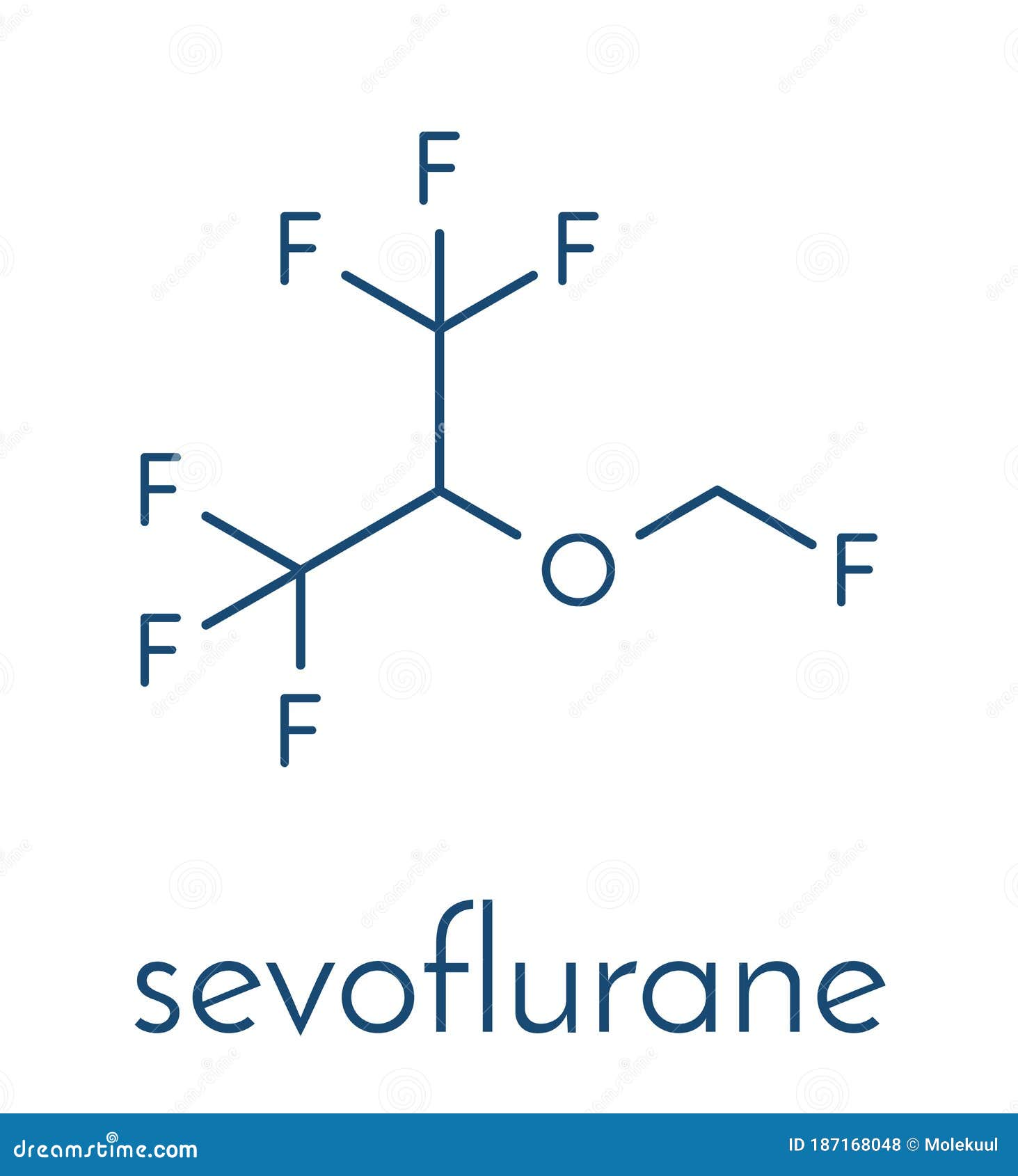 Sevoflurane Inhalational Anesthetic Molecule. Skeletal Formula. Stock ...