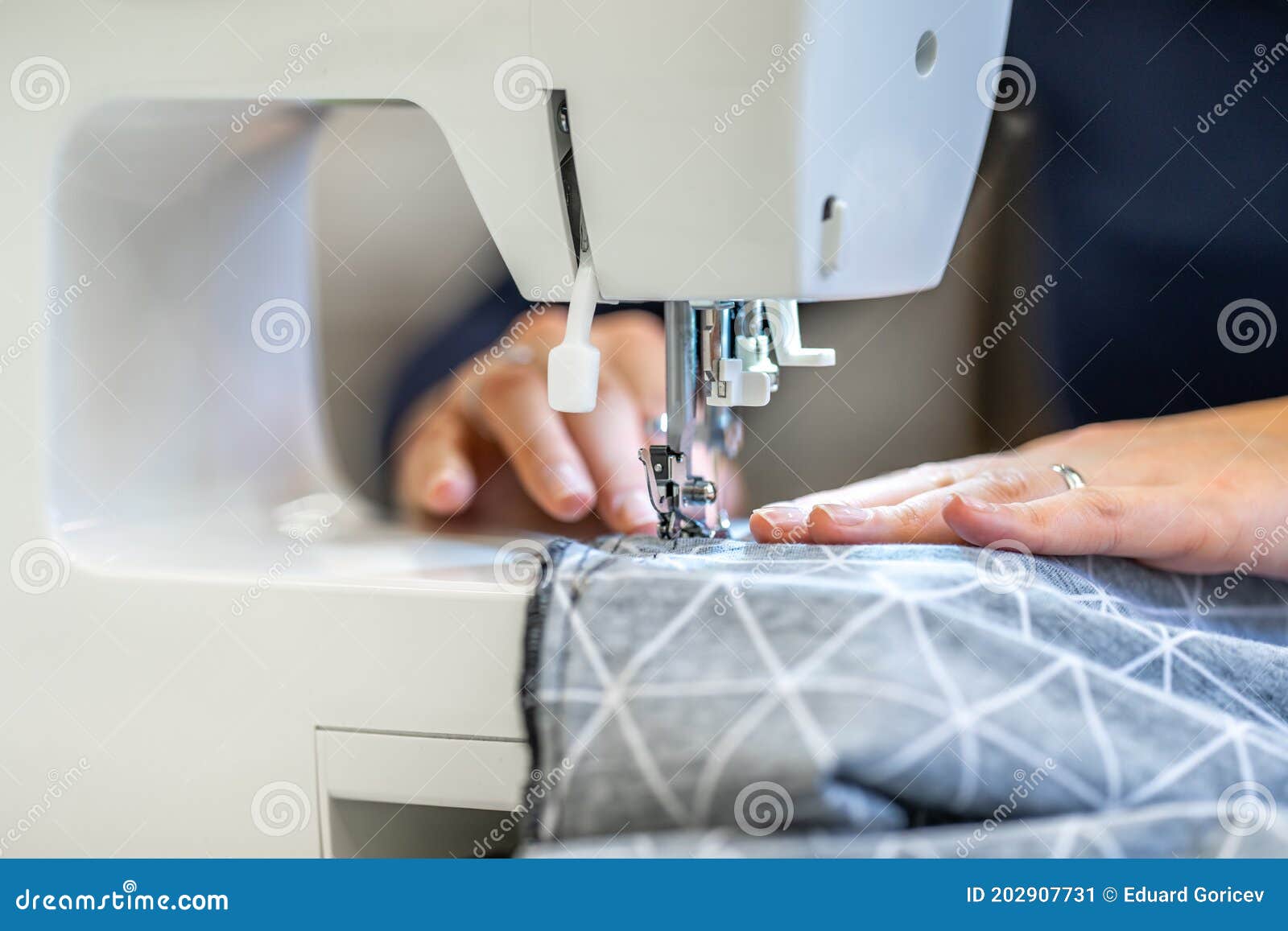 Sew Dressed on a Sewing Machine at Home and in the Studio Stock Image ...