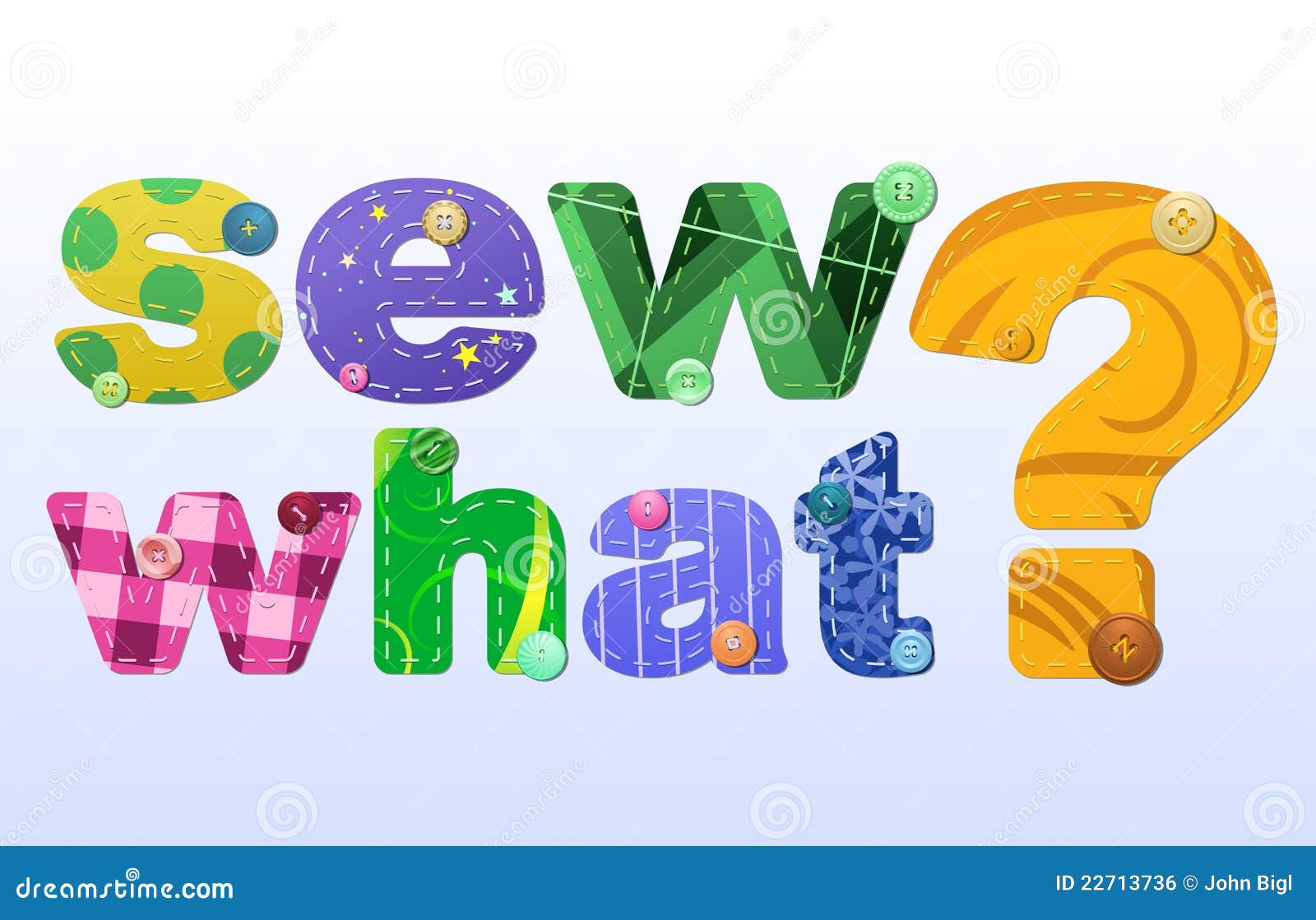 Sew what? stock vector. Illustration of sewing, button - 22713736