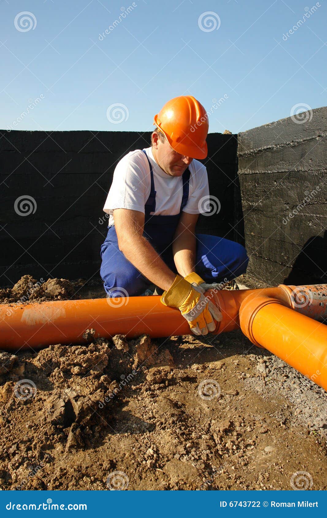 Sewage assembly stock photo. Image of pipework, building - 6743722