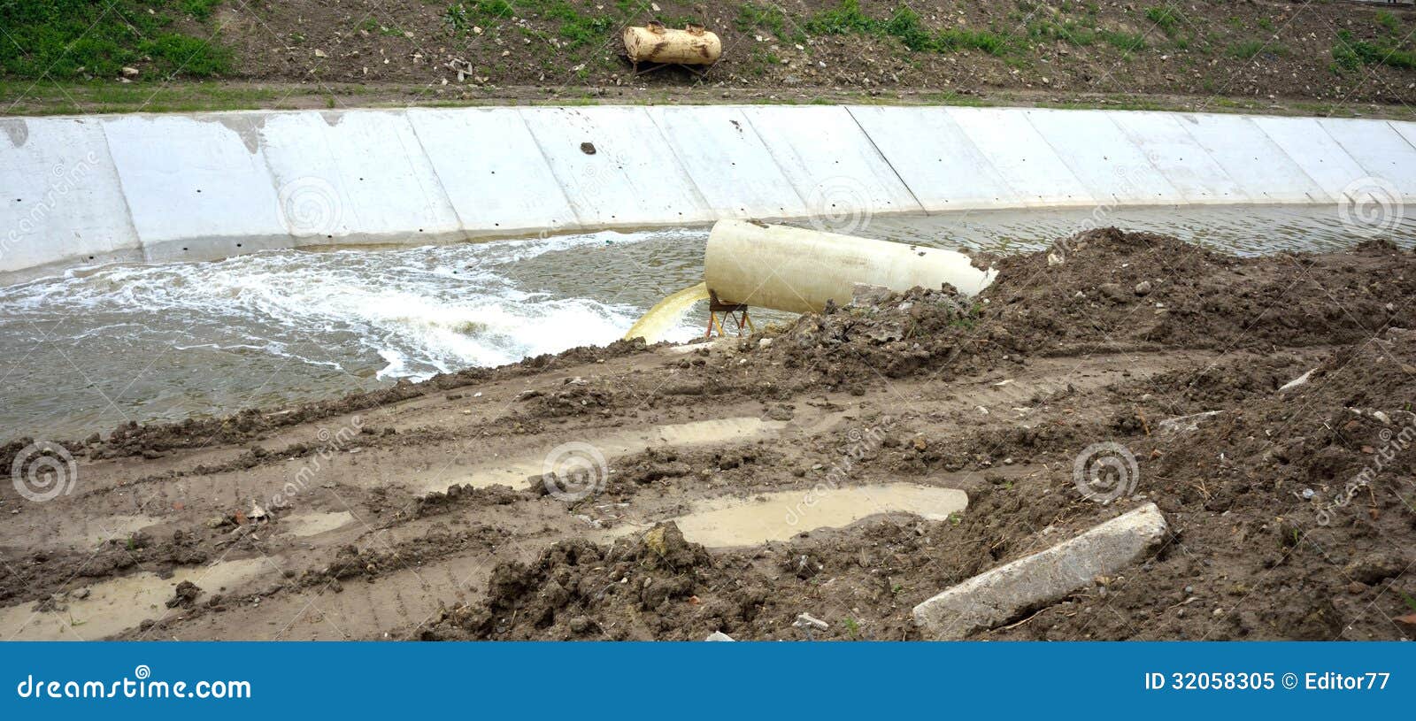 Sewage Overflow in the River Stock Image - Image of industry ...