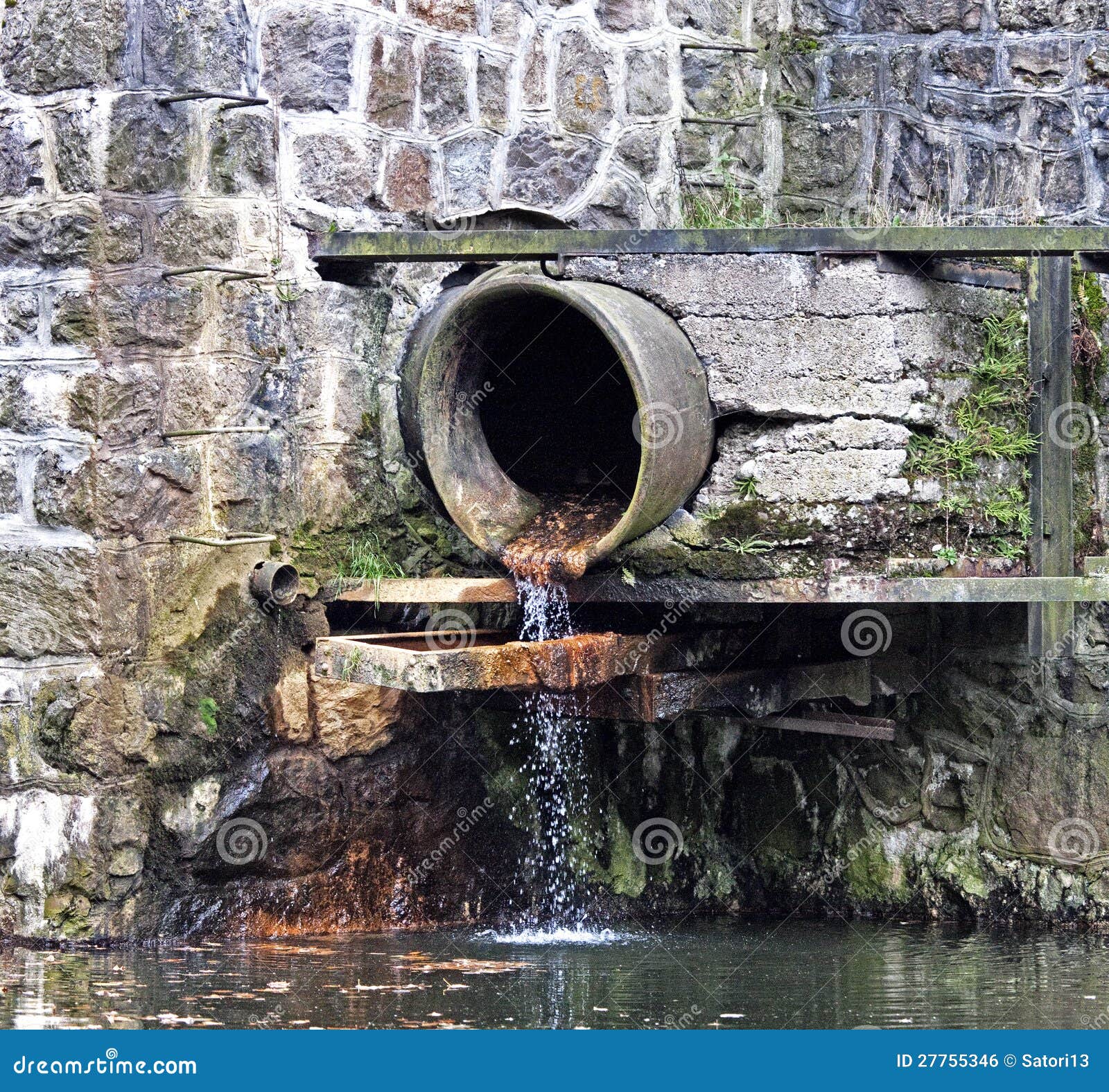 Sewage pipe stock photo. Image of flowing, drain, pollution - 27755346