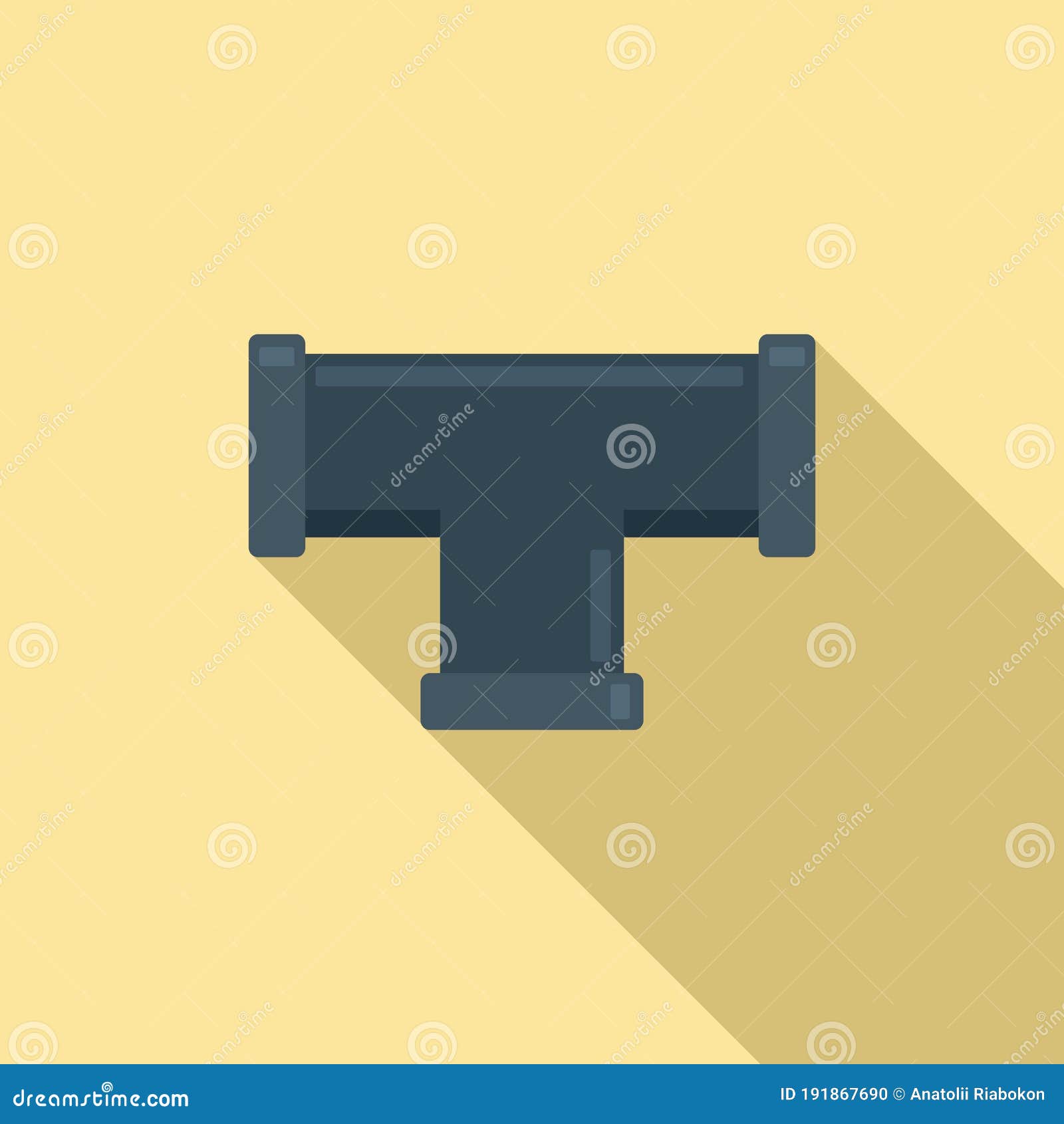 Sewage Pipe Icon, Flat Style Stock Vector - Illustration of plastic ...