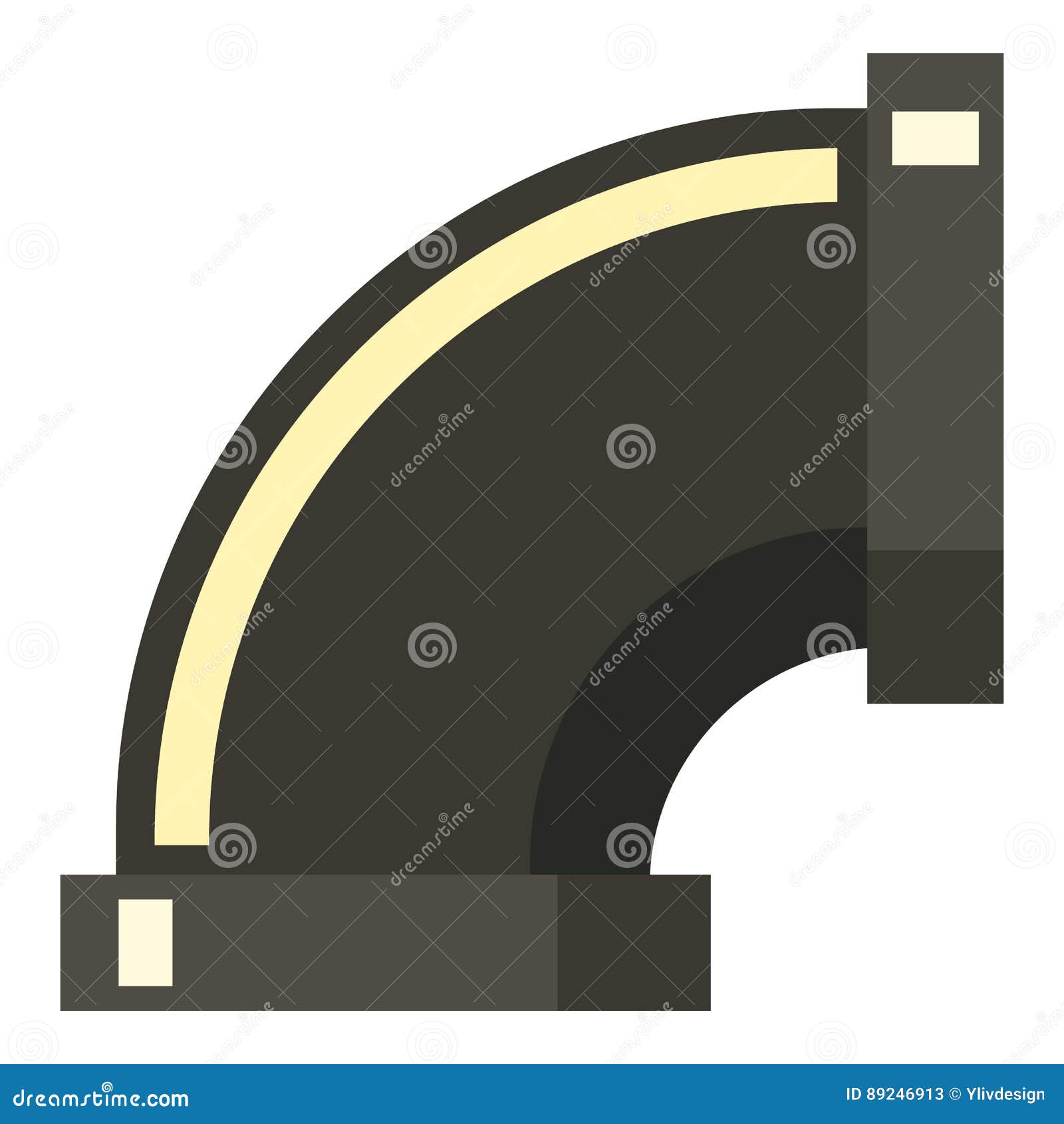 Sewage Pipe Icon, Flat Style Stock Vector - Illustration of drain ...