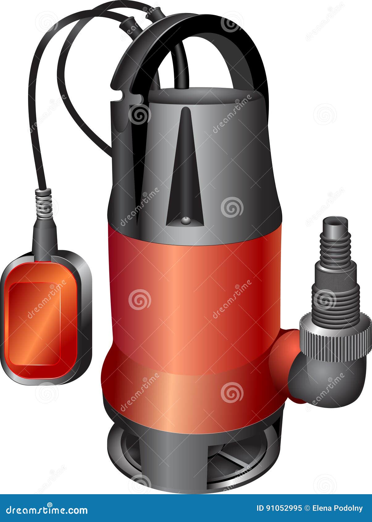 Submersible Sewage Effluent Pump Equipment Cartoon Vector ...