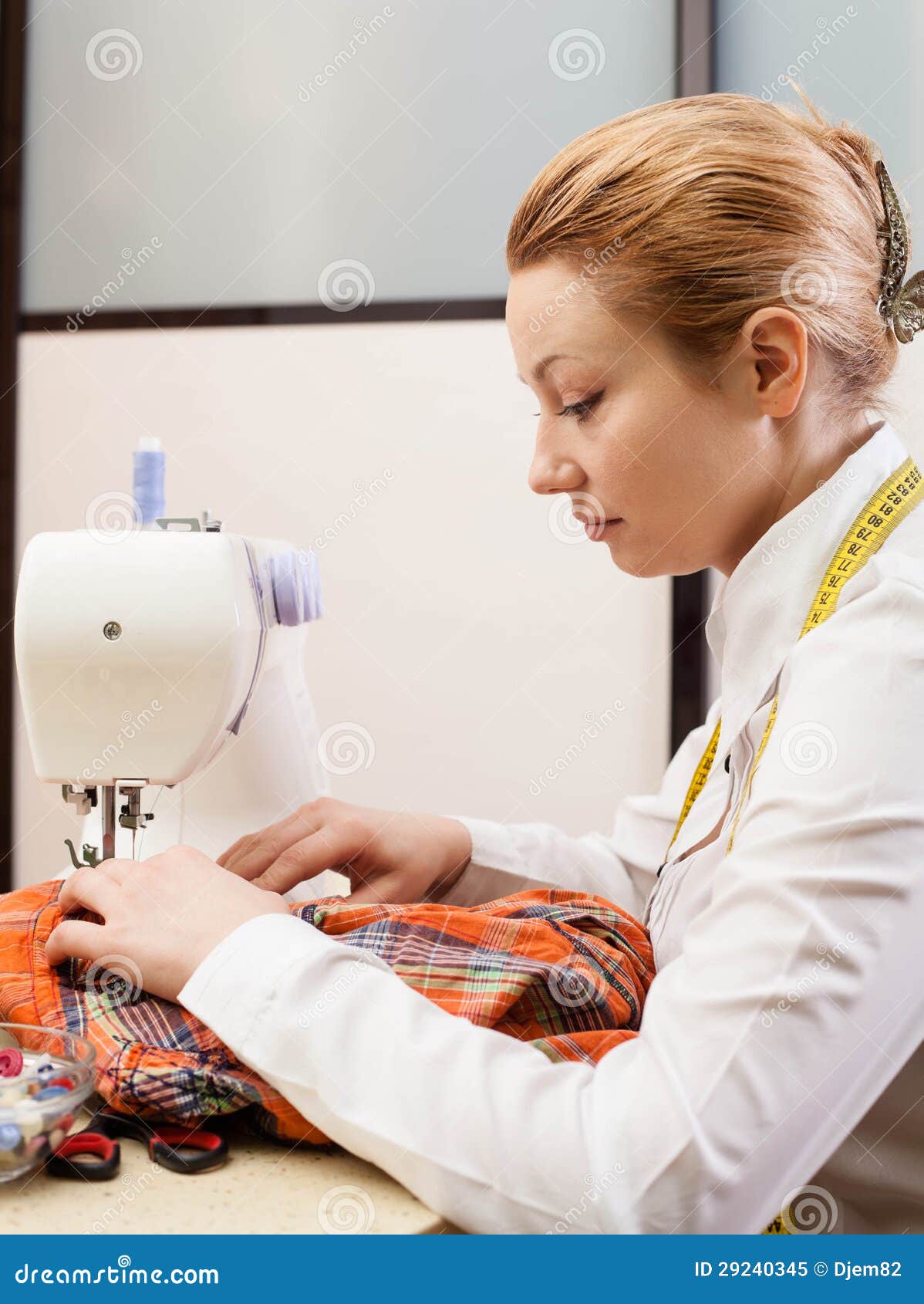 Sewer. stock image. Image of fabric, fingers, industry - 29240345