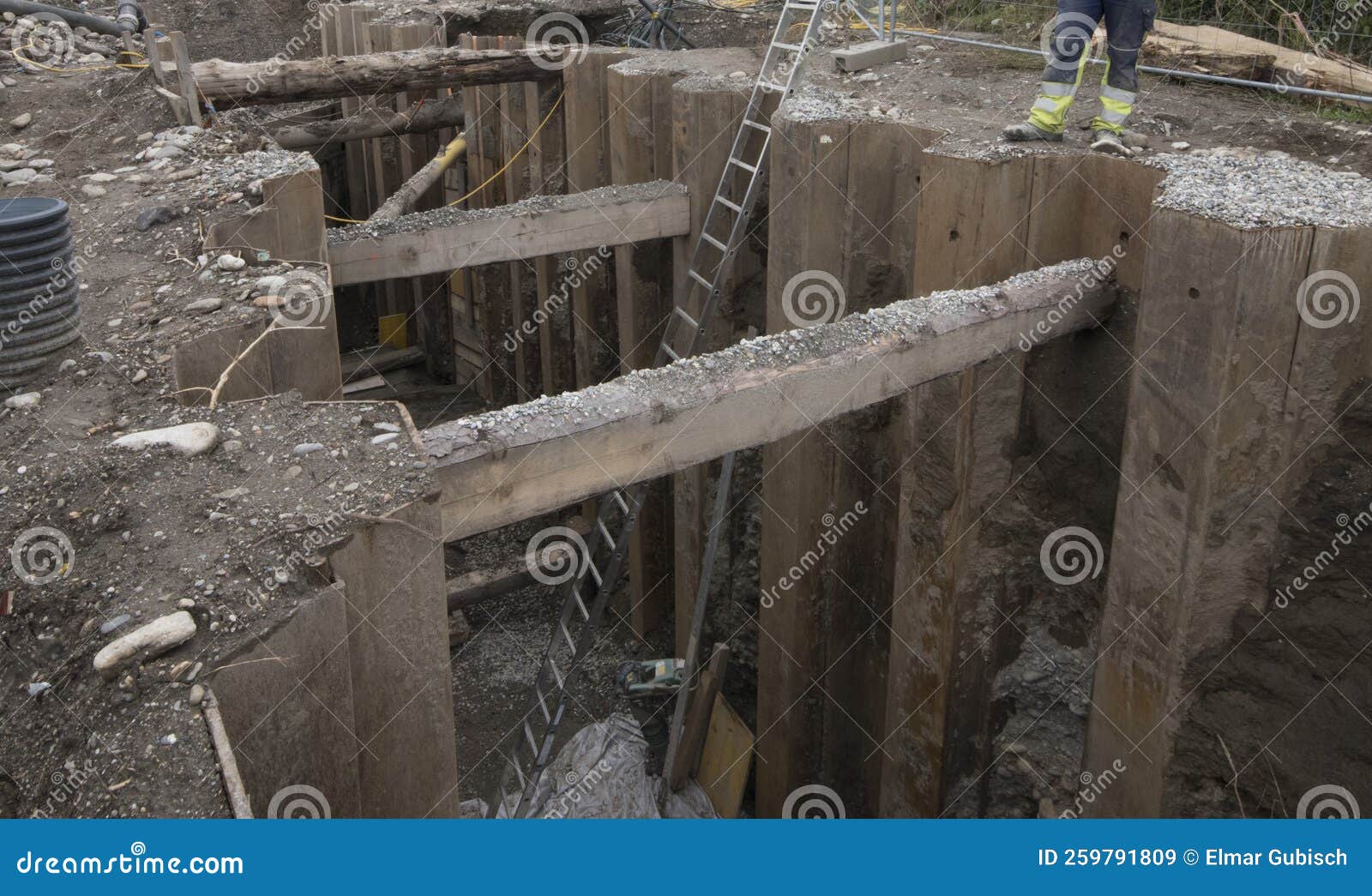 Sewer Construction in Hydraulic Engineering Stock Image - Image of ...
