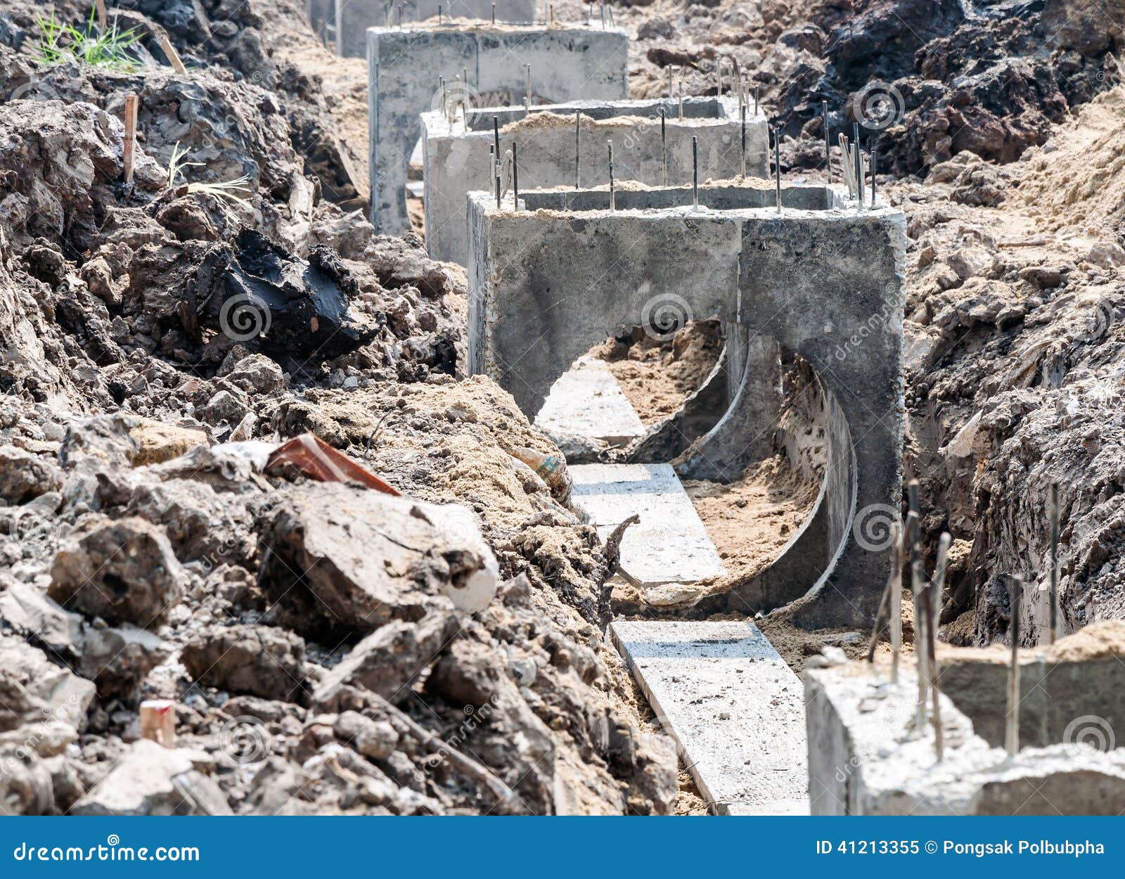 Sewer construction stock image. Image of contractor, building - 41213355