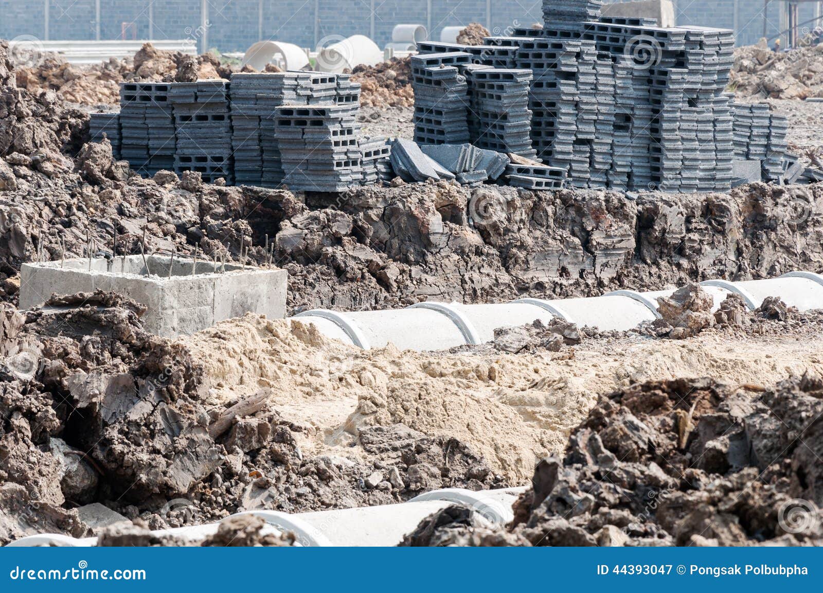 Sewer construction stock image. Image of irrigation, material - 44393047