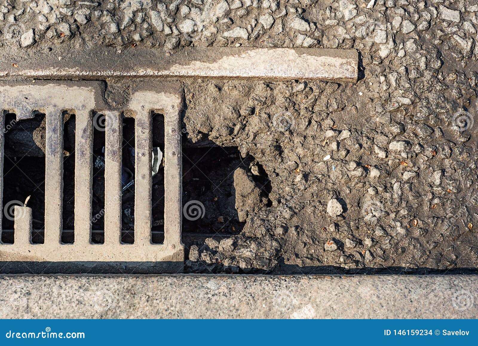 Sewer grate gutter on top stock photo. Image of cover - 146159234
