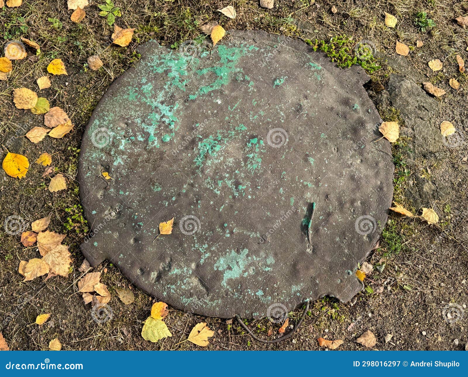 Sewer Hatch on the Ground in the Park Stock Image - Image of round ...