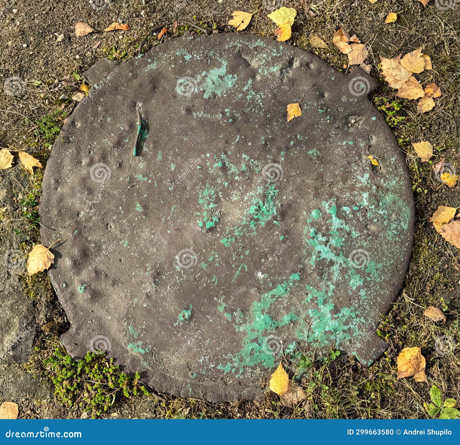 Sewer Hatch on the Ground in the Park Stock Photo - Image of hole ...