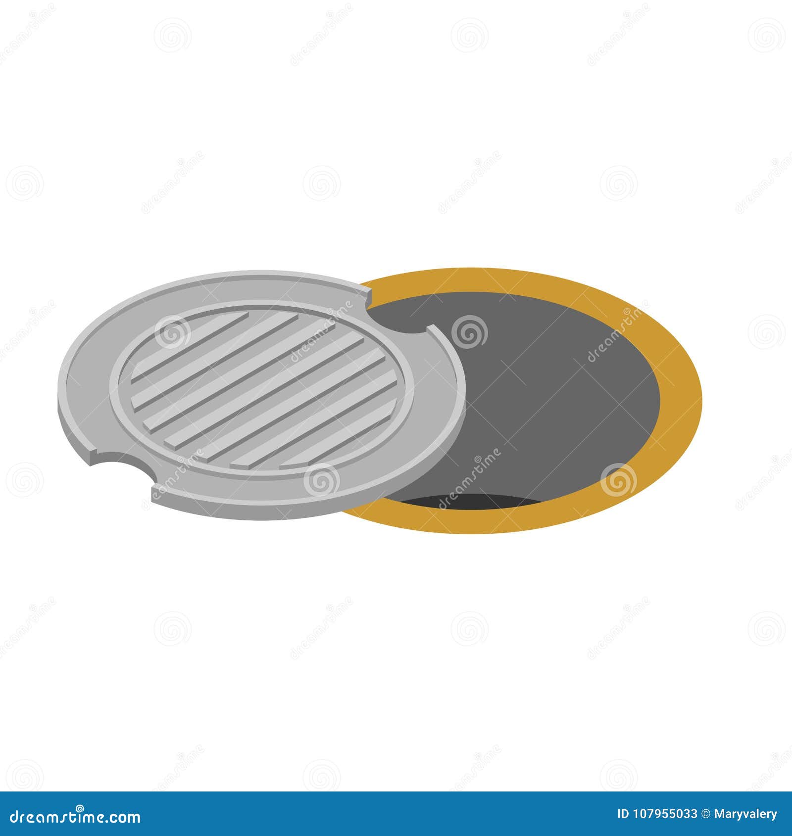 Sewer Hatch Open. Manhole Cover. Well Hatch Stock Vector - Illustration ...