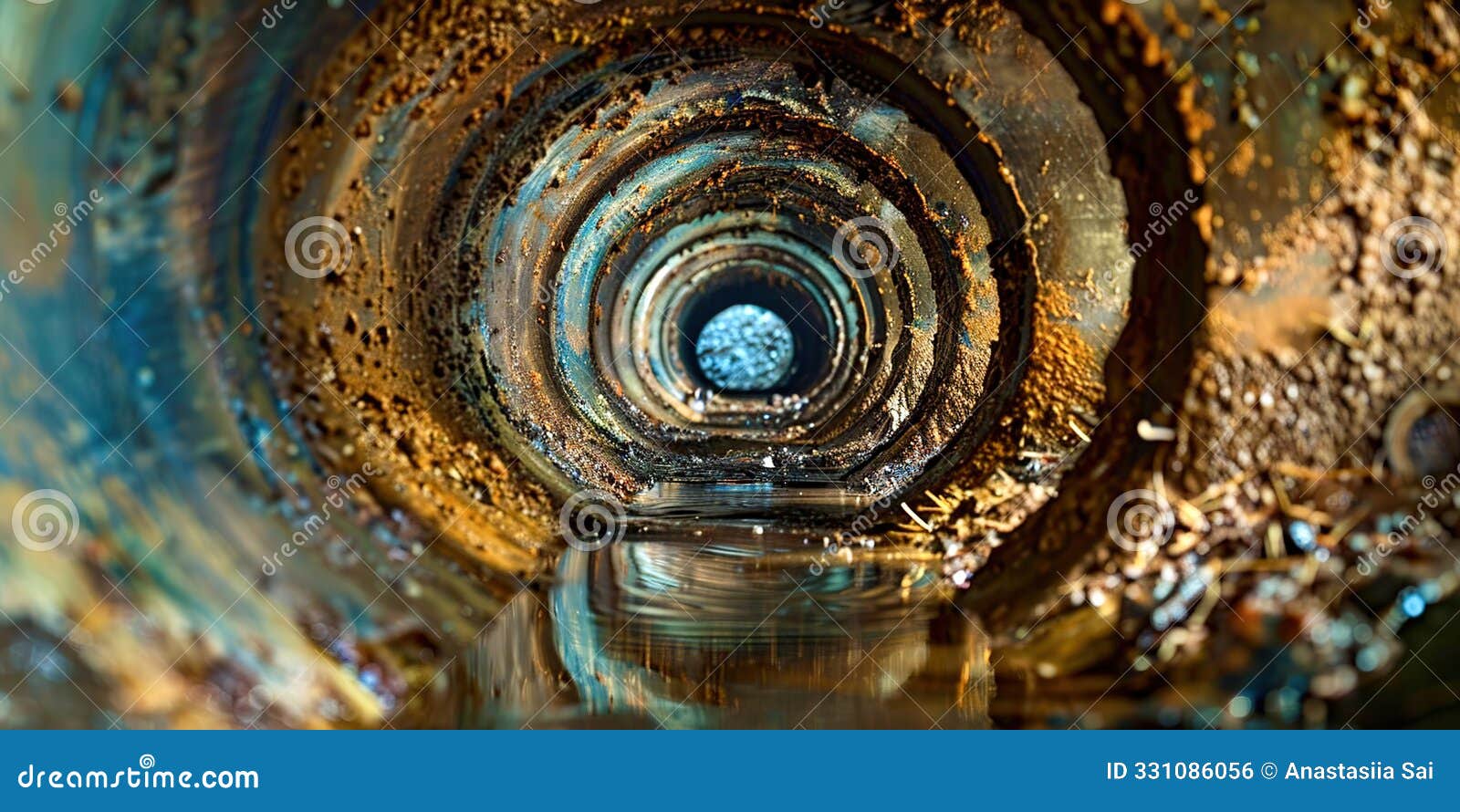 A Sewer Pipe, Dirty Water Inside Stock Photo - Image of piping ...
