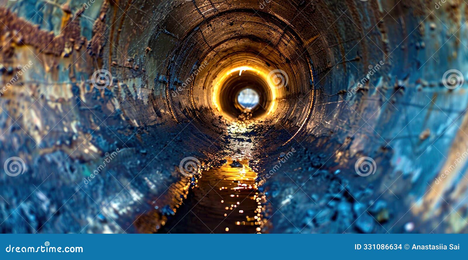 A Sewer Pipe, Dirty Water Inside Stock Photo - Image of excavation ...