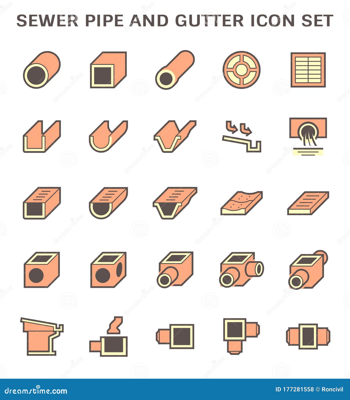 Sewer pipe and gutter icon stock vector. Illustration of cleaning ...