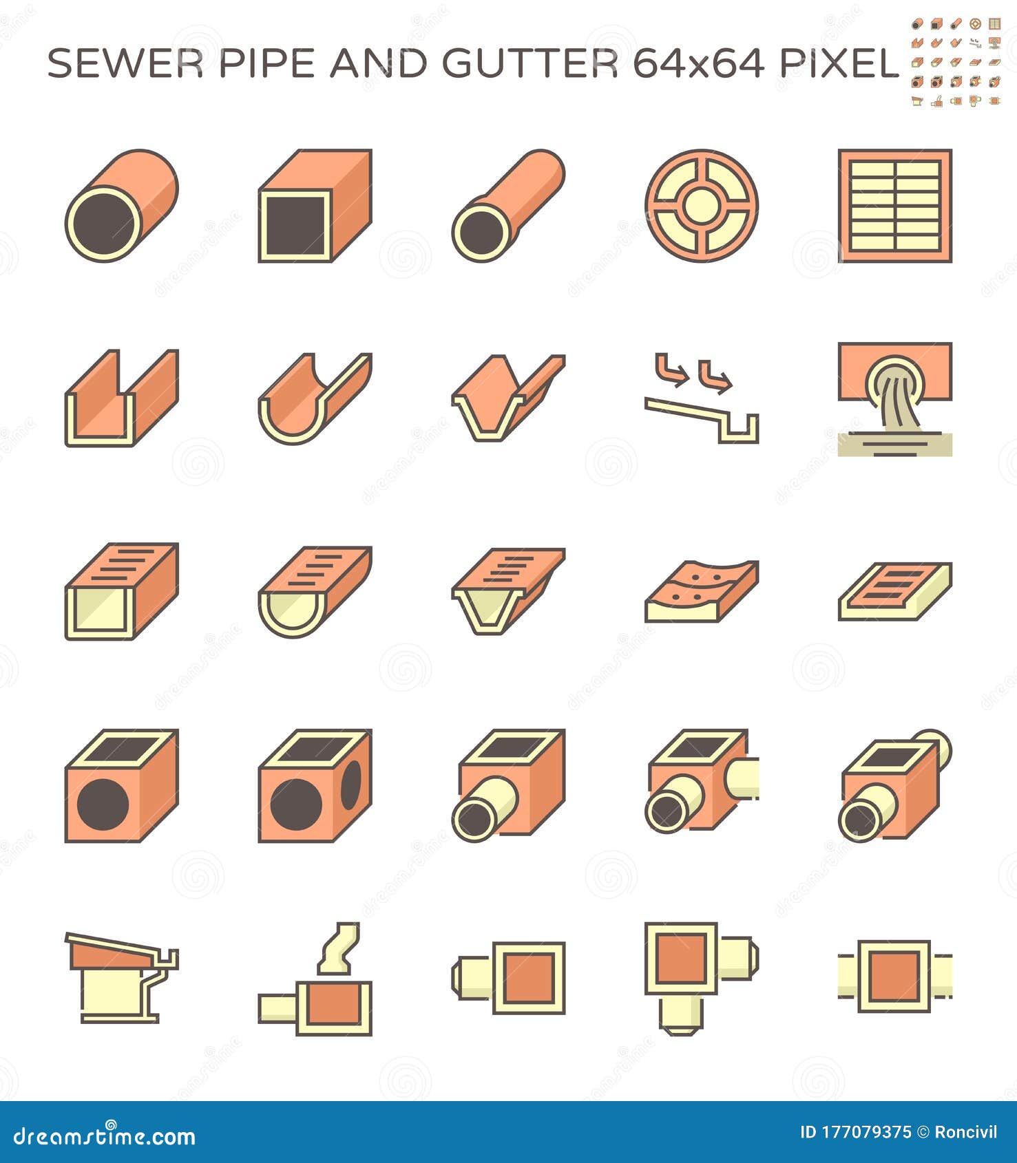 Sewer Pipe and Gutter Vector Icon Stock Vector - Illustration of floor ...