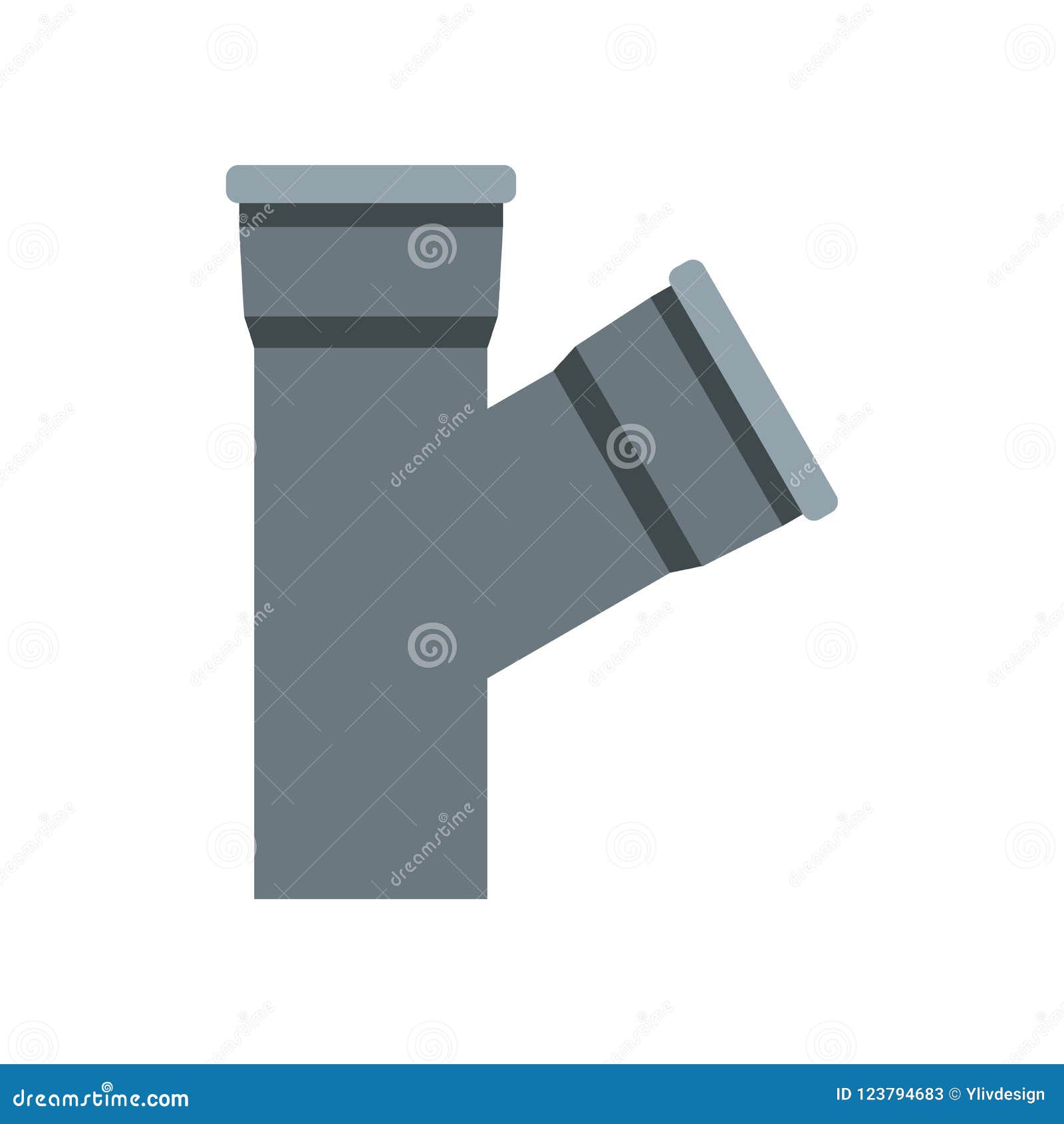 Sewer Pipe Icon, Flat Style Stock Illustration - Illustration of metal ...