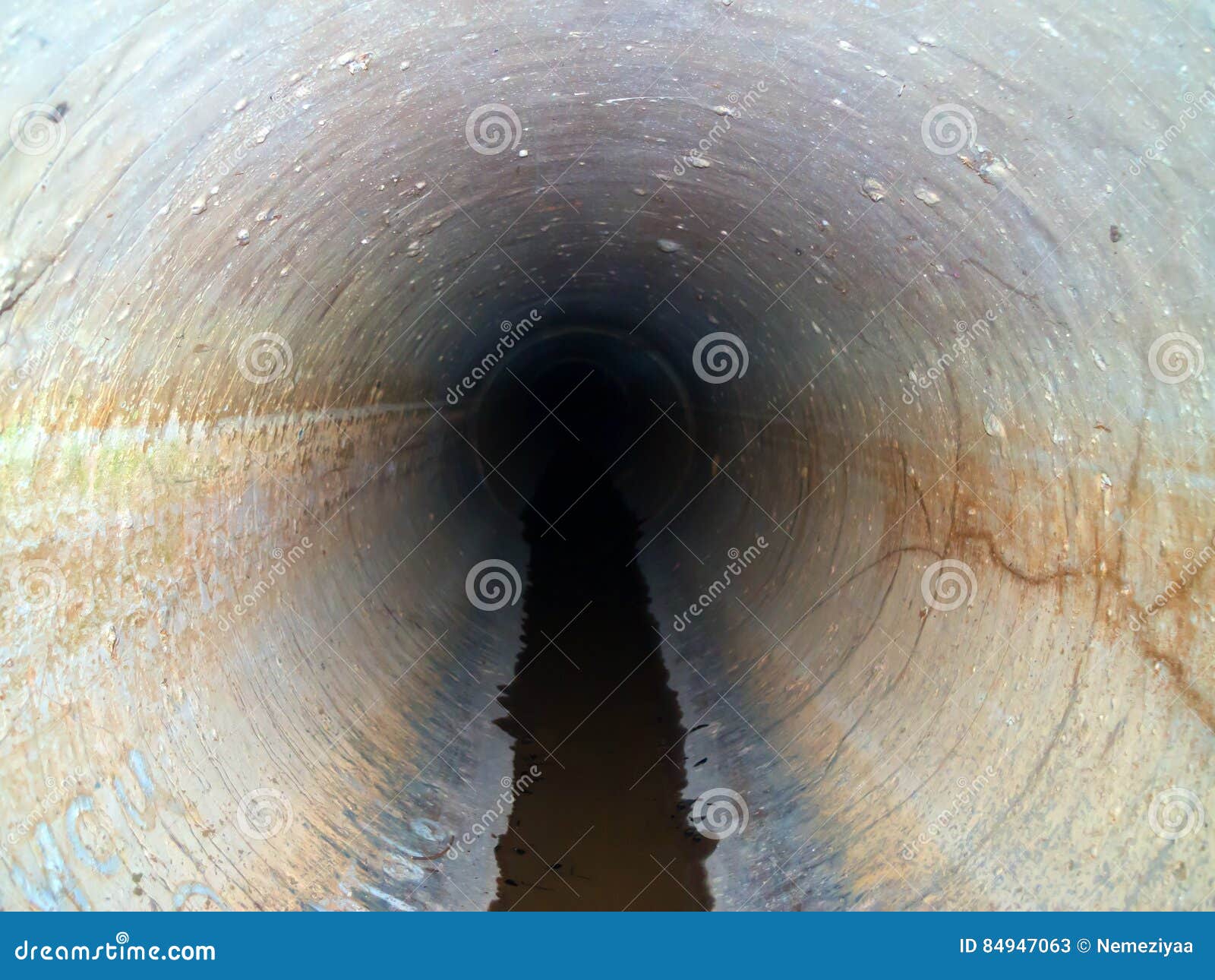 A sewer pipe inside stock image. Image of deep, exit - 84947063