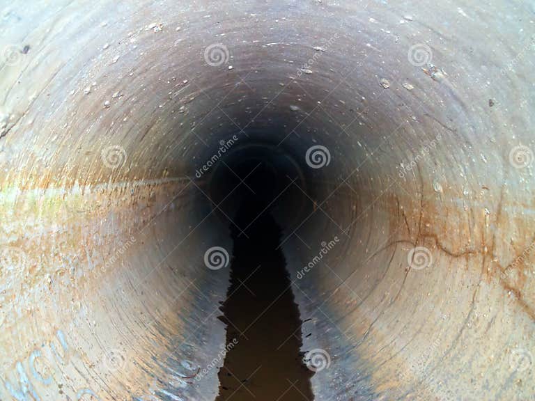 A sewer pipe inside stock image. Image of deep, exit - 84947063