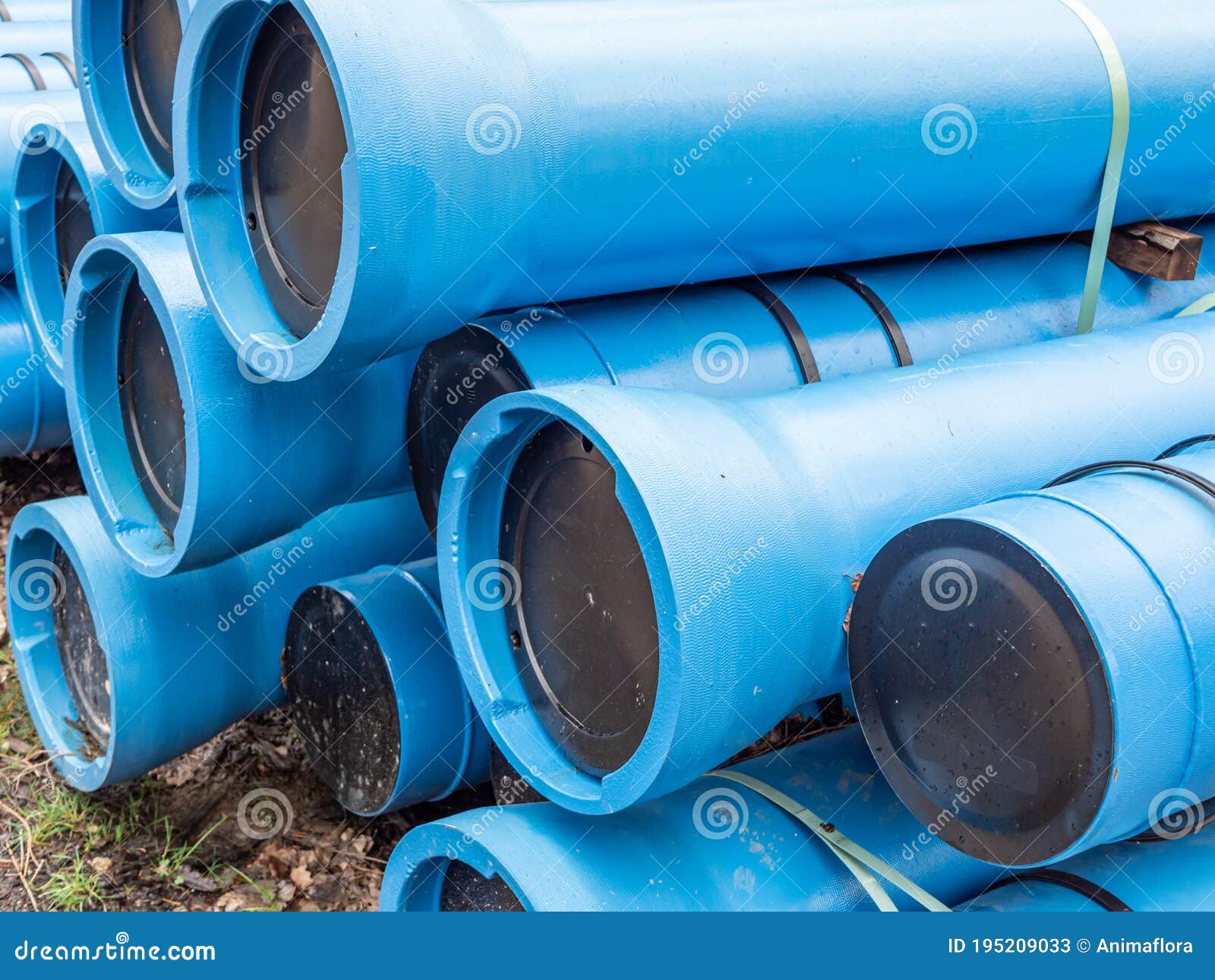 Sewer Pipes on a Construction Site Stock Image - Image of site ...
