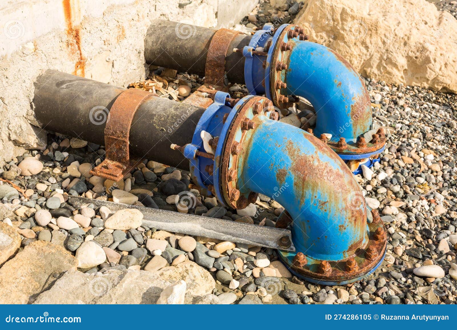 Sewer pipes stock image. Image of large, material, rust - 274286105