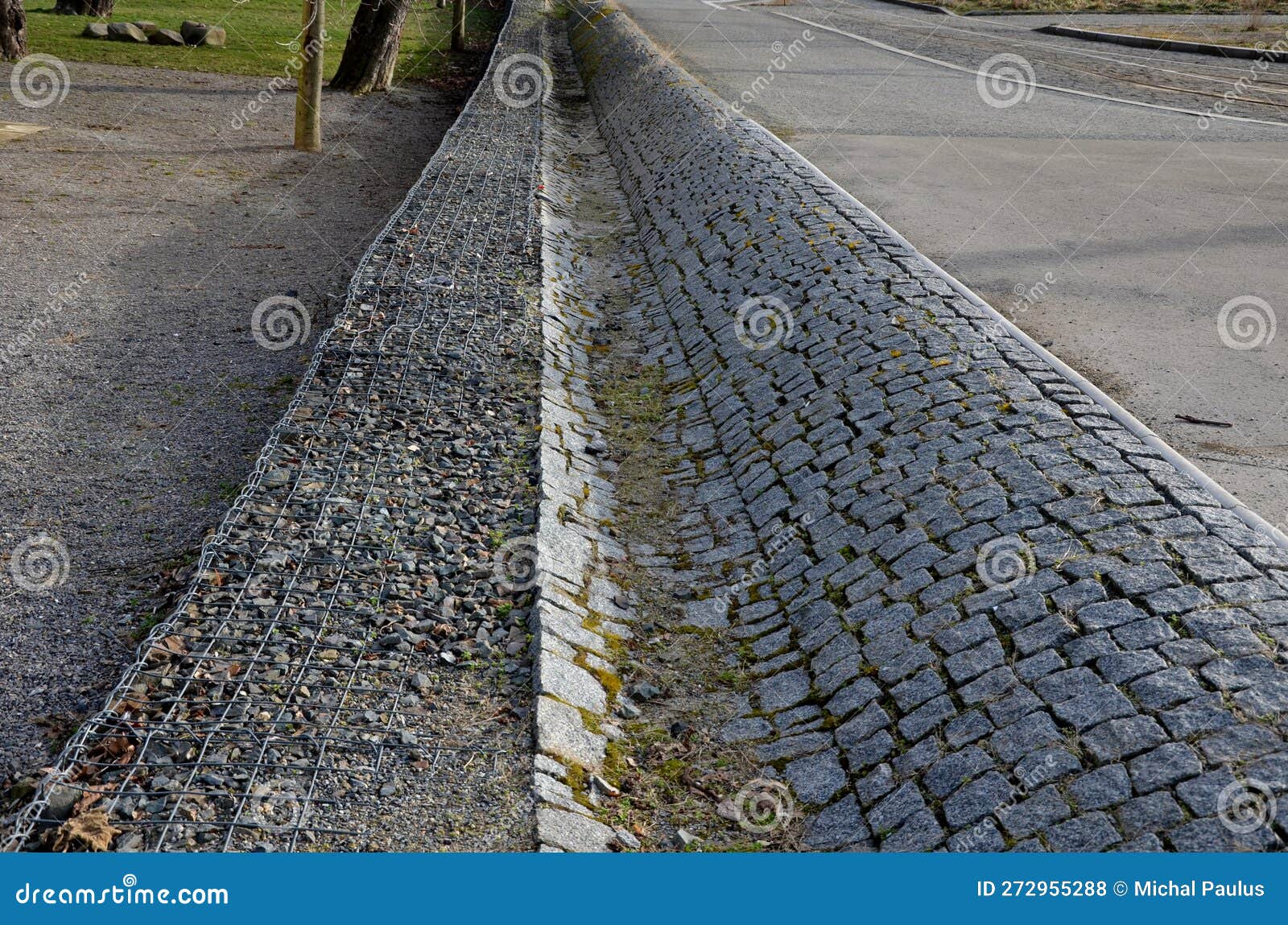 Sewer Pipes Under the Bridge. Crossing the Ditch by the Road.lear Water ...
