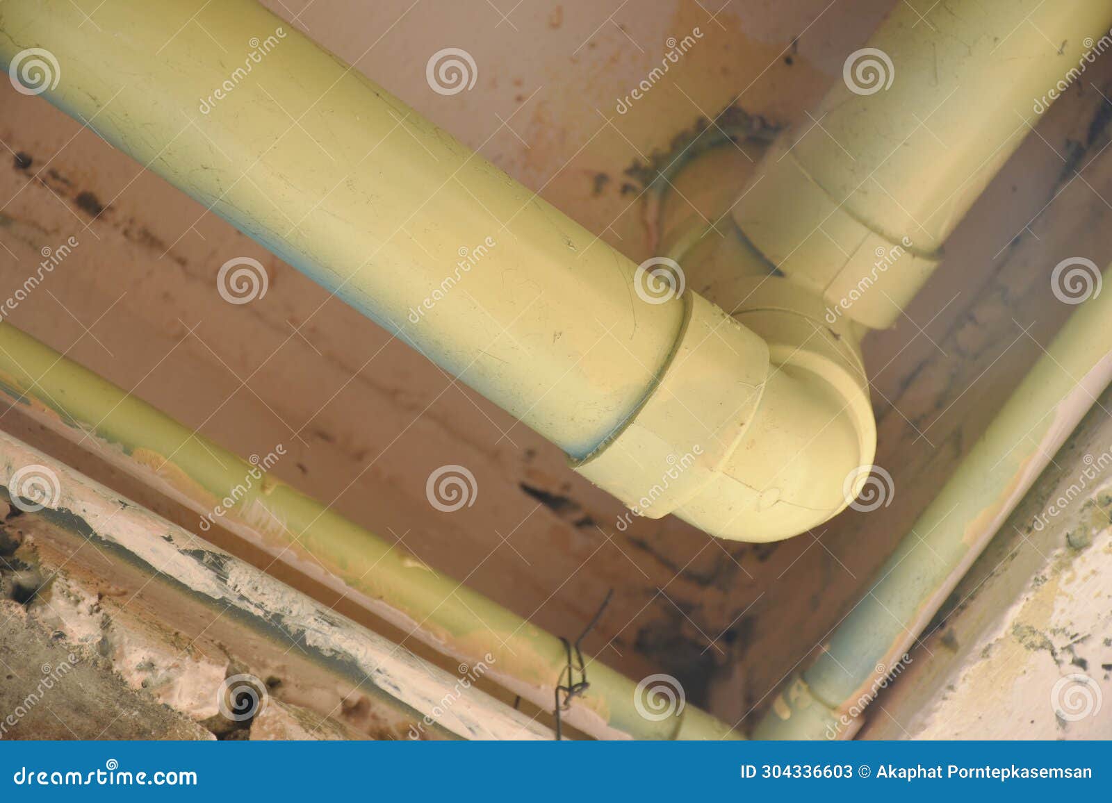 Sewer Plastic Pipe Line on Rooftop in Home Stock Image - Image of ...